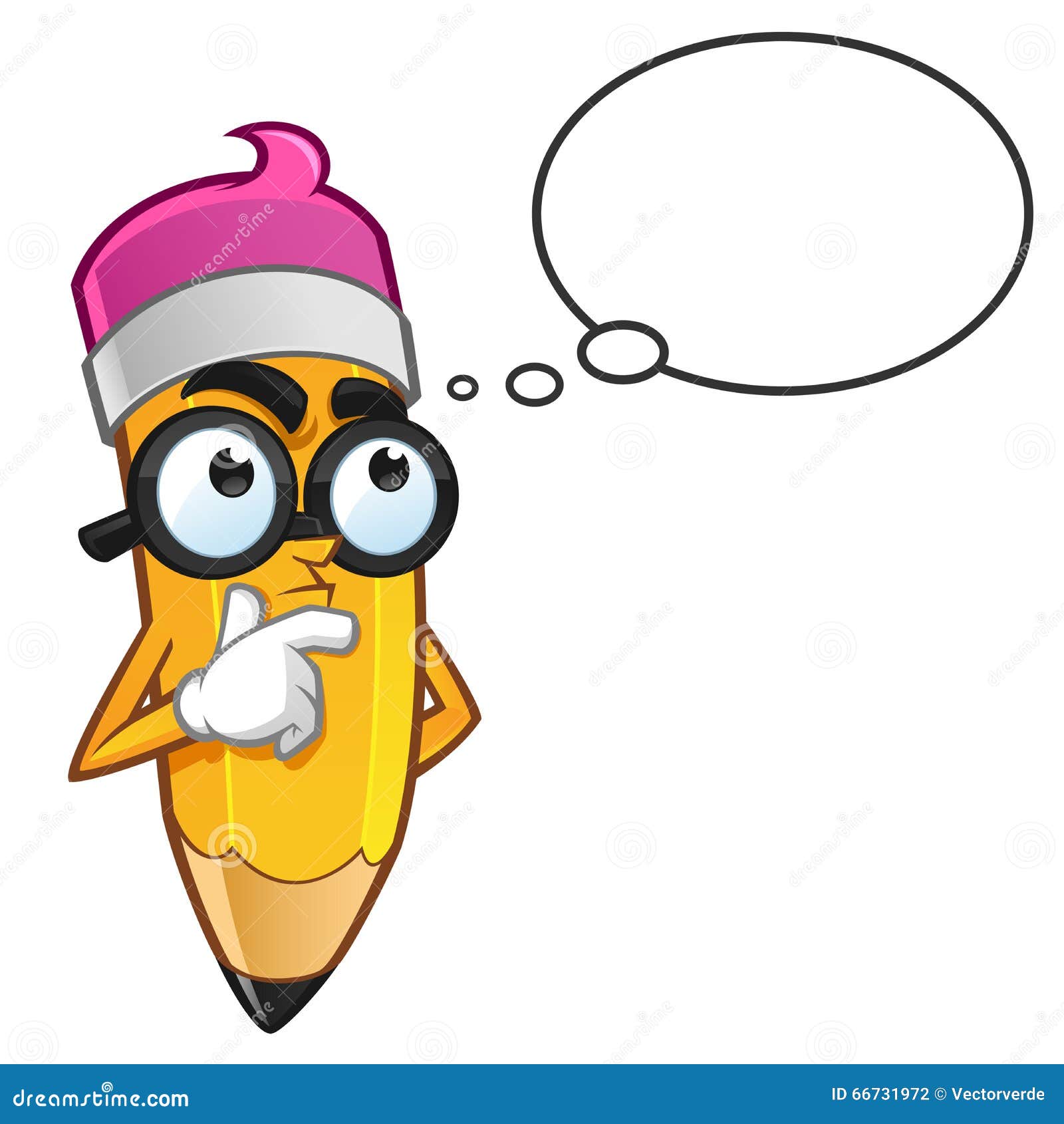 Pencil stock vector. Illustration of character, smile - 66731972