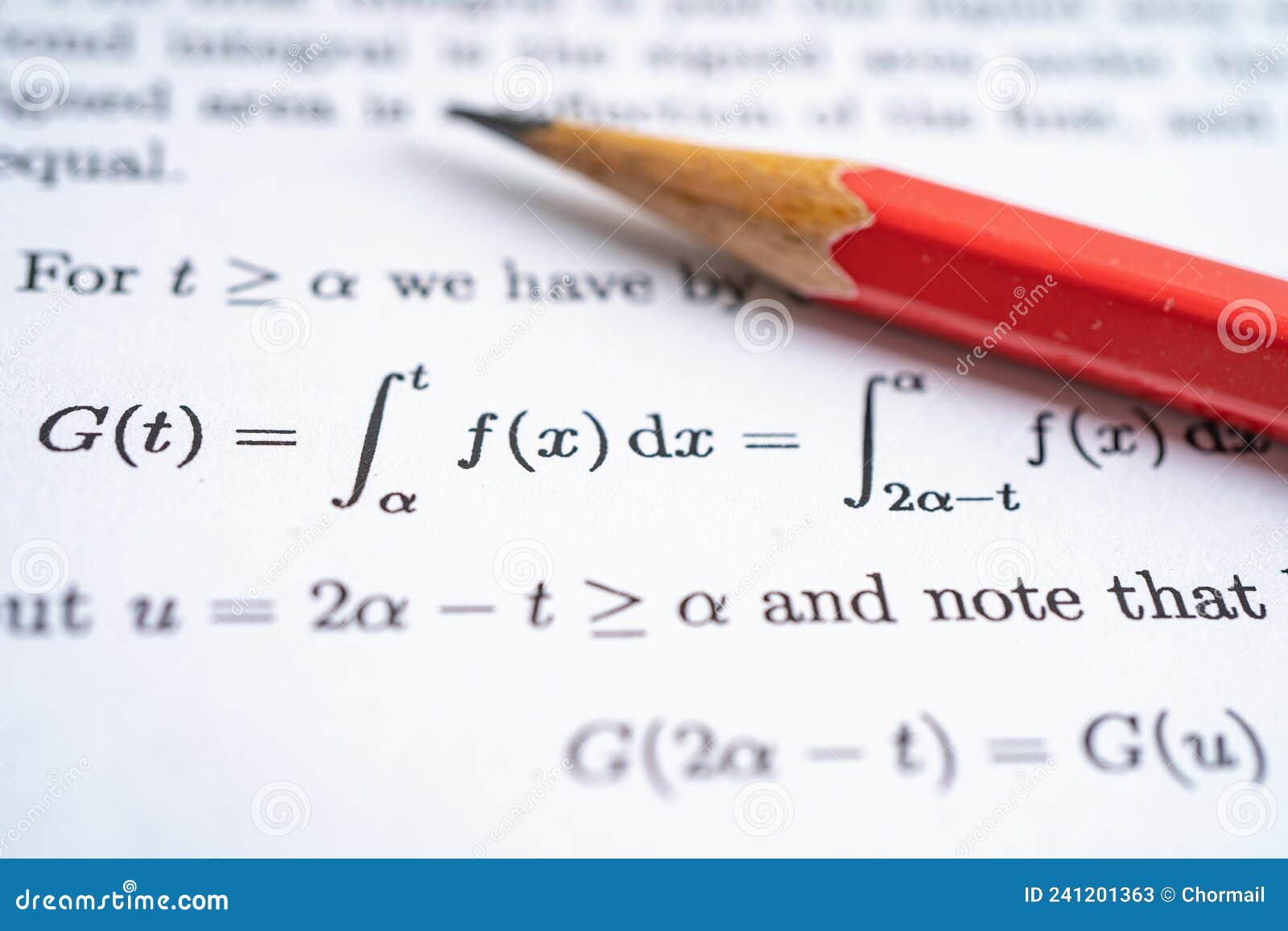 Pencil on Mathematic Formula Exercise Test Paper in Education School ...