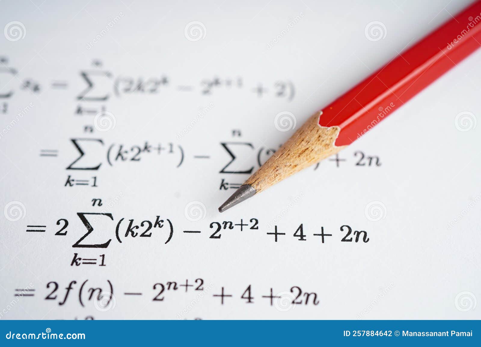 Pencil On Mathematic Formula Exercise Test Paper In Education School ...