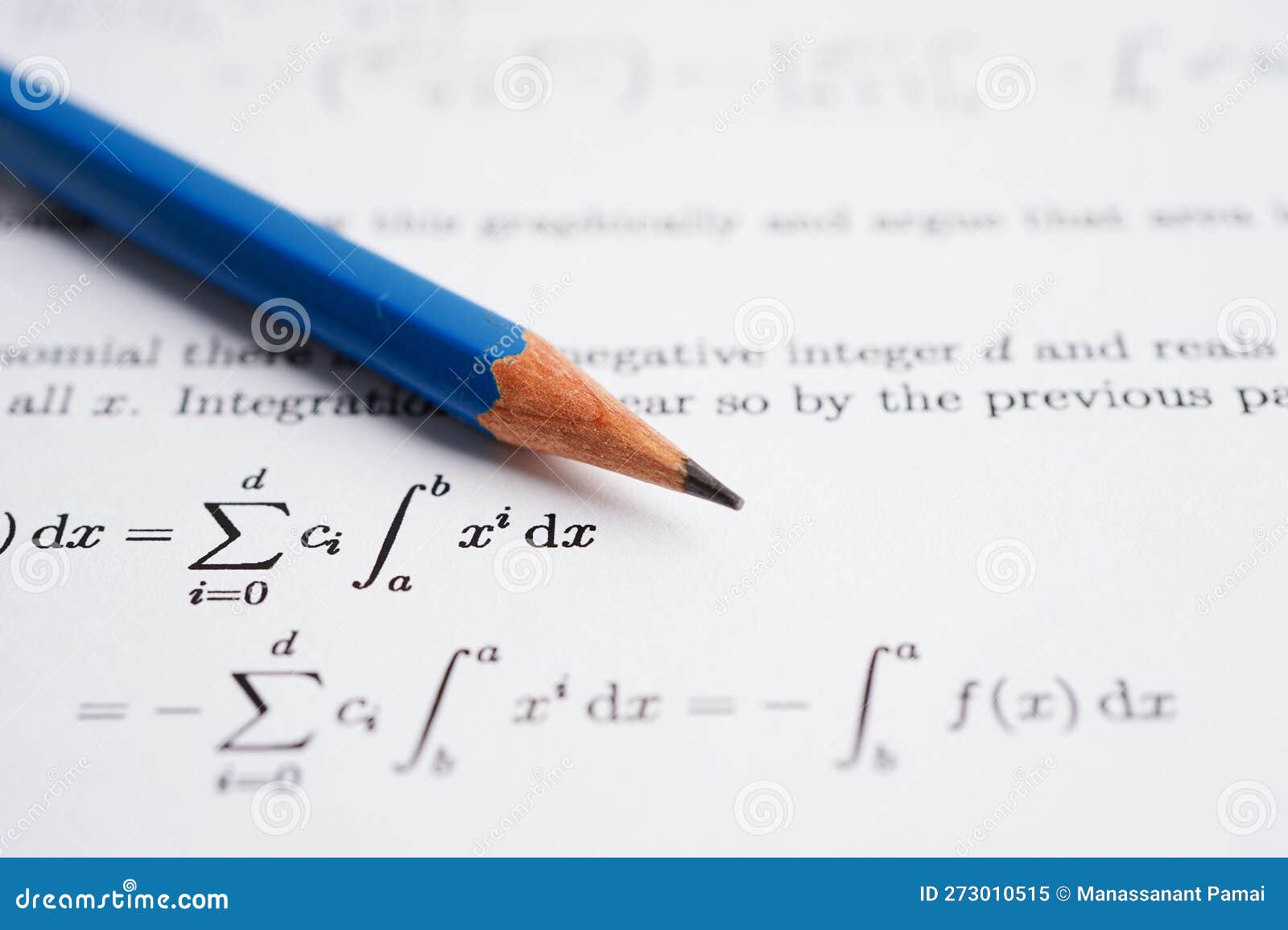 Pencil on Mathematic Formula Exercise Test Paper in Education School ...