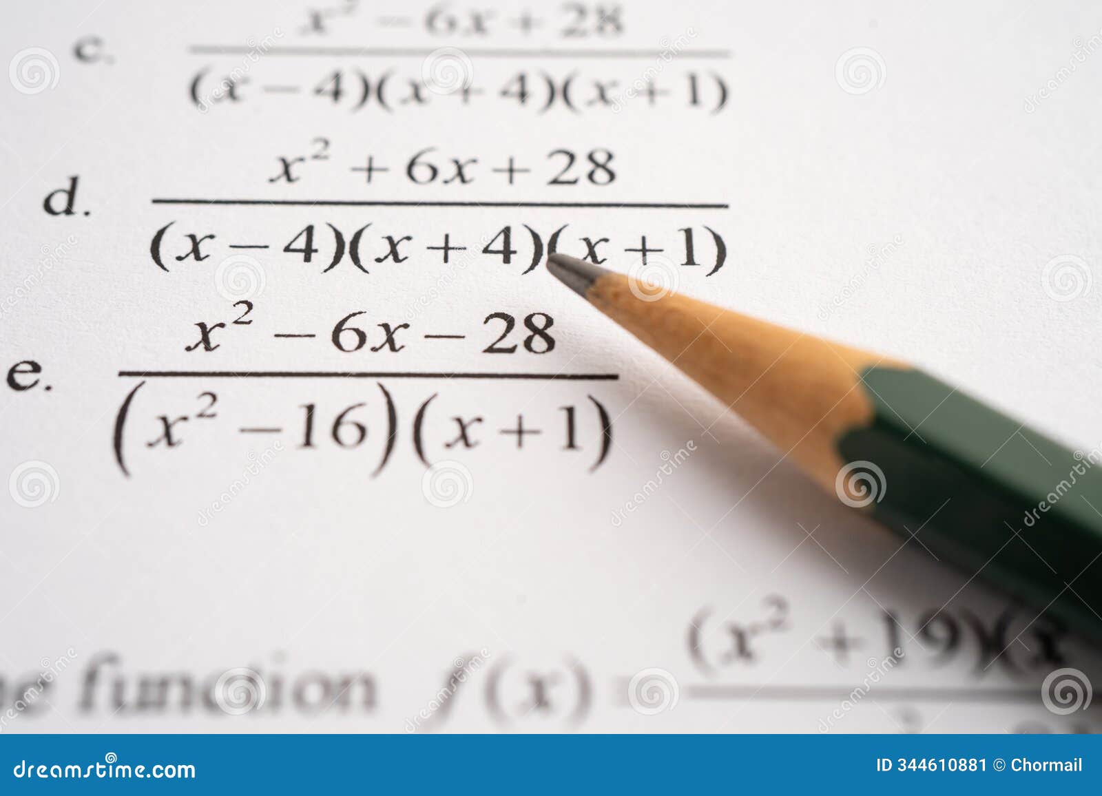 Pencil On Mathematic Formula Exercise Test Paper In Education School ...