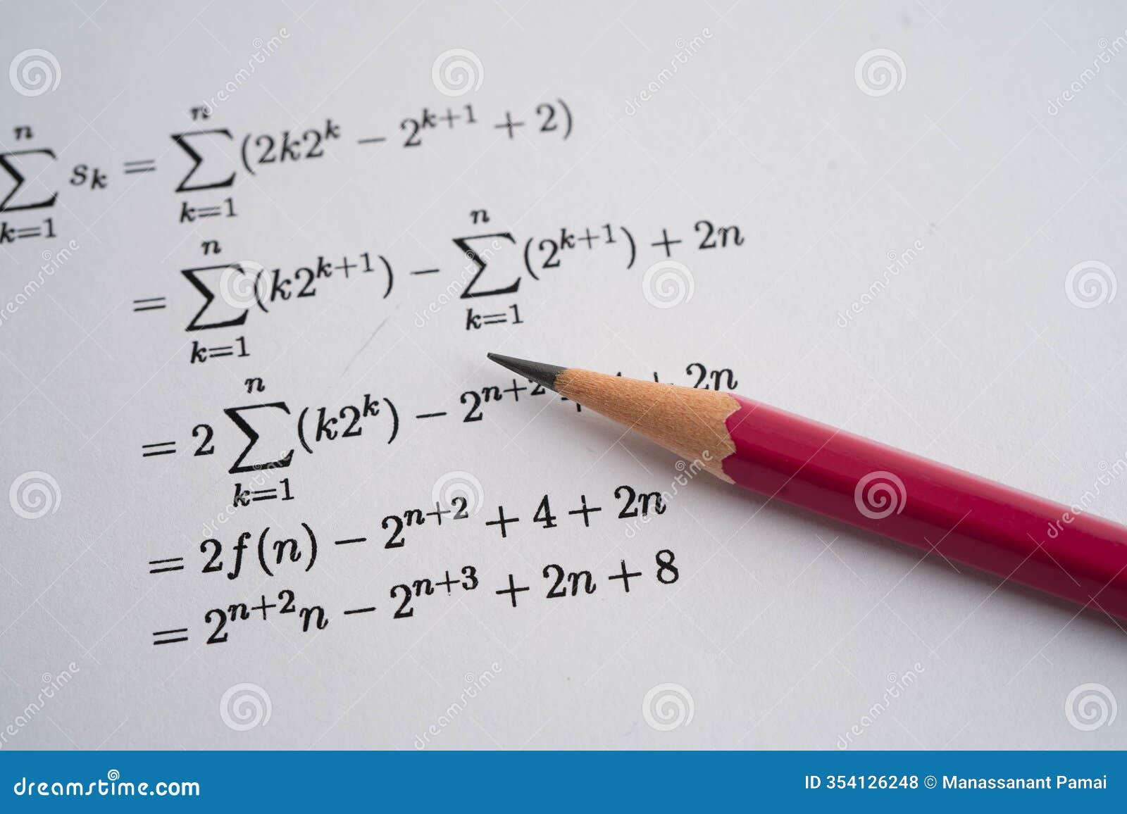 Pencil On Mathematic Formula Exercise Test Paper In Education School ...