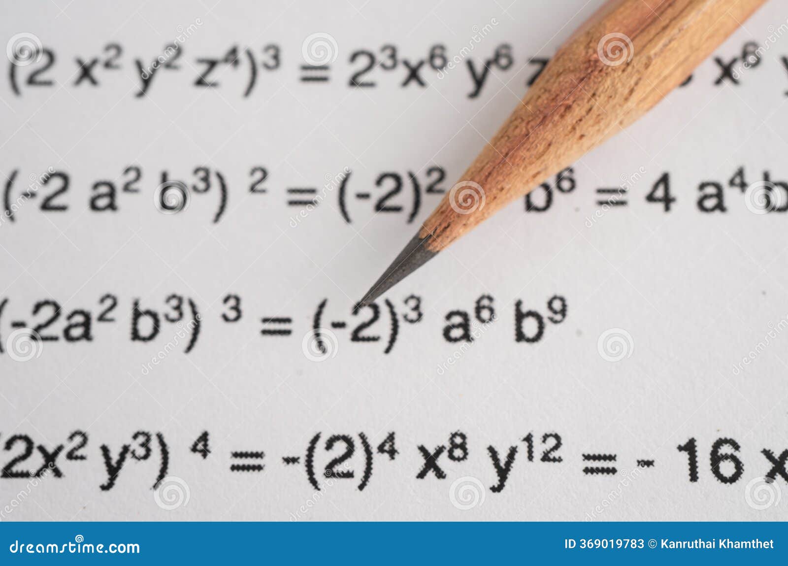Pencil On Mathematic Formula Exercise Test Paper In Education School ...
