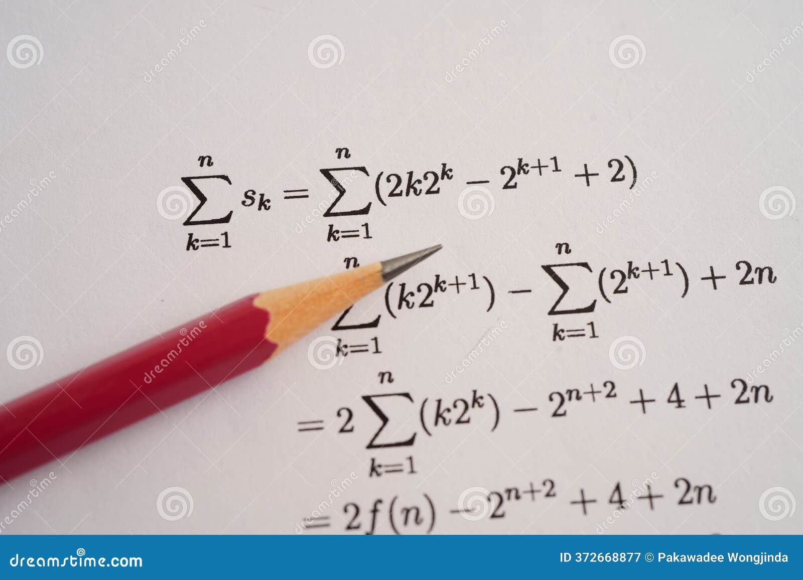 Pencil On Mathematic Formula Exercise Test Paper In Education School ...