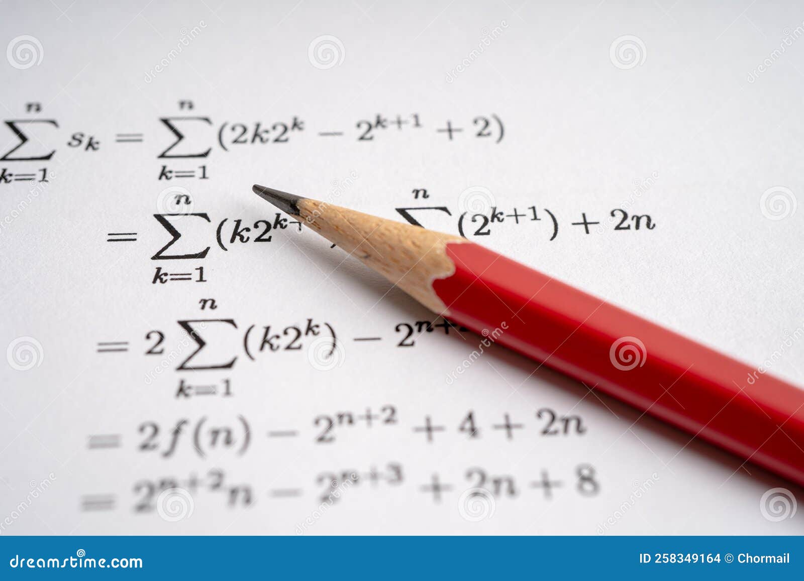 Pencil on Mathematic Formula Exercise Test Paper in Education School ...