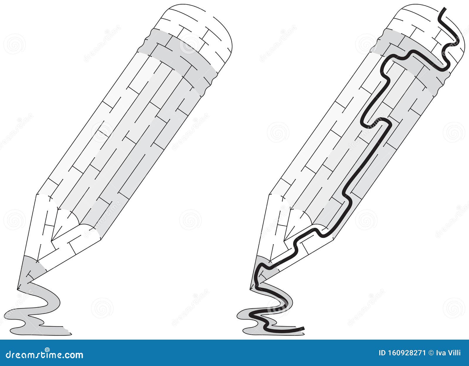 Pencil maze stock vector. Illustration of easy, cartoon - 160928271