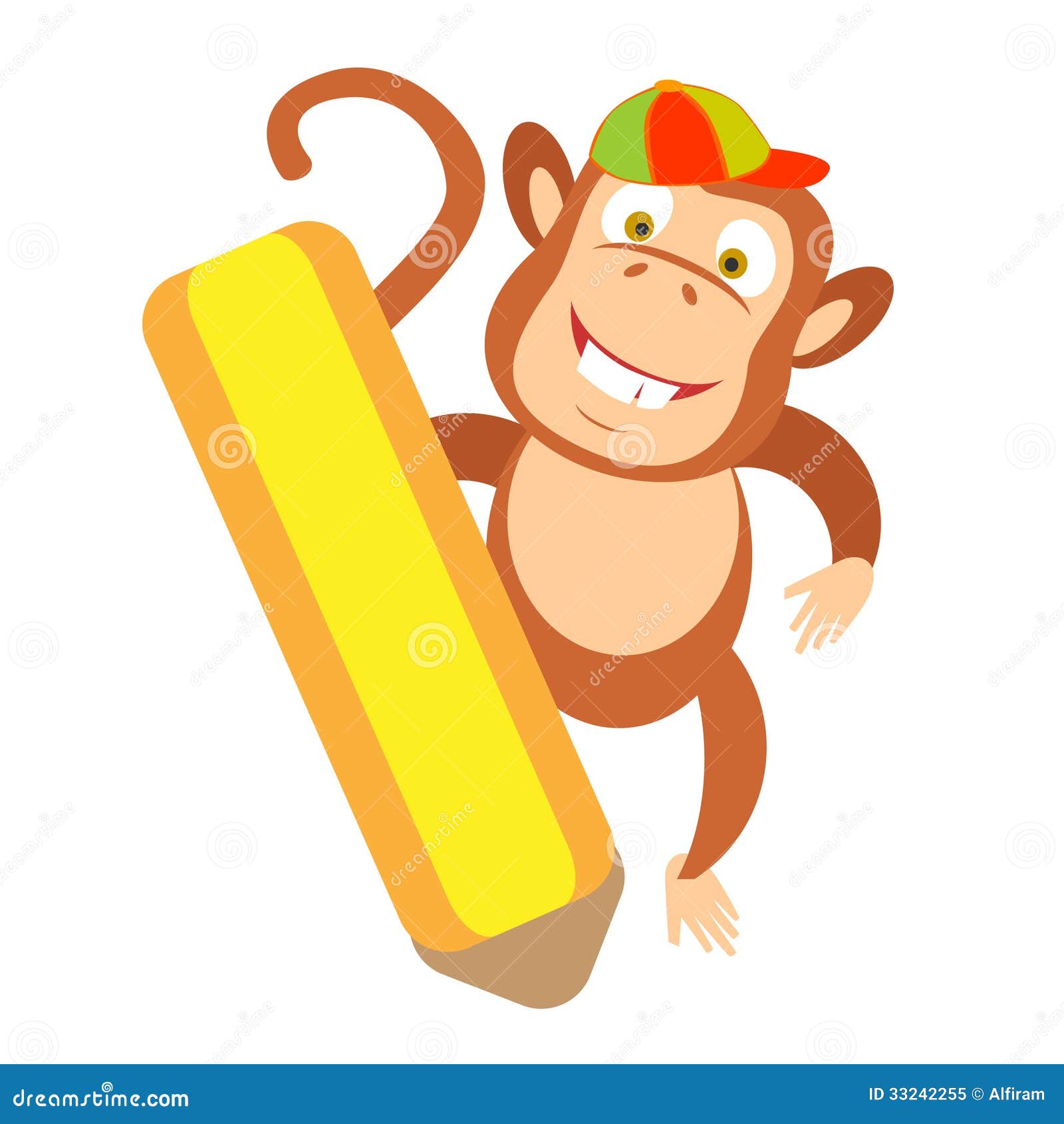 Monkey Writing With Pencil