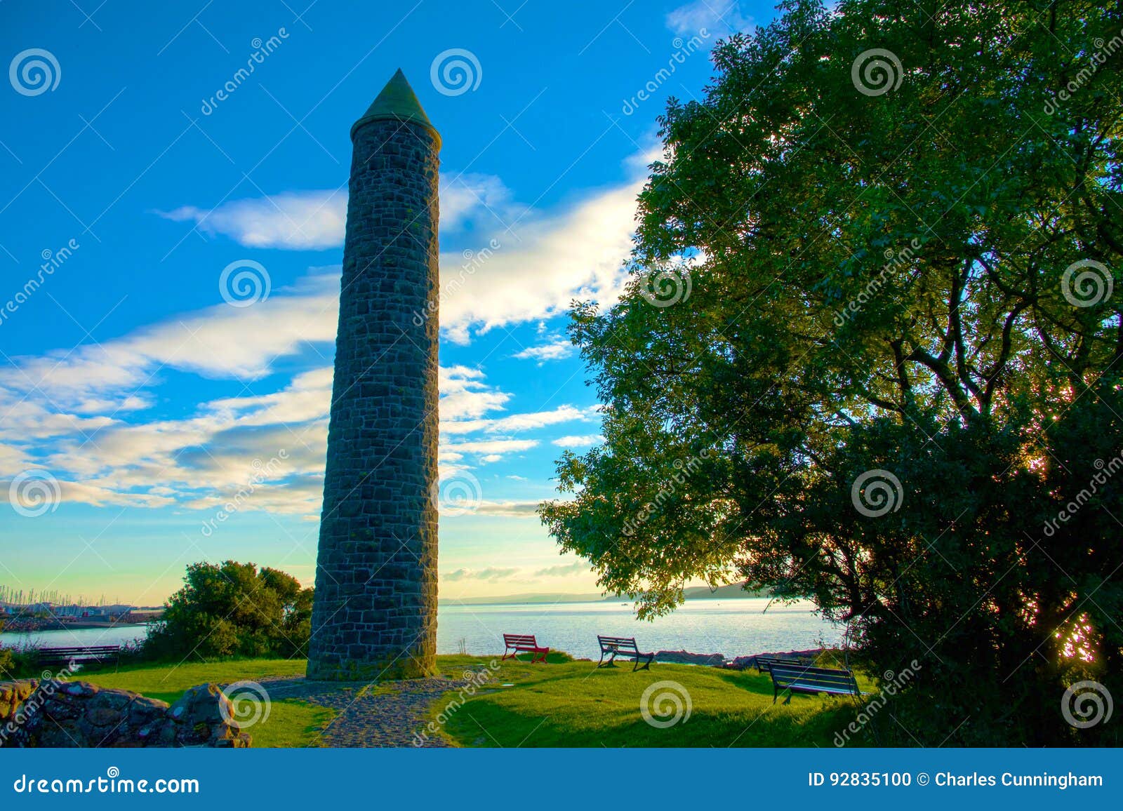 The Pencil Monument in Largs. Stock Photo - Image of sunset, vikings ...