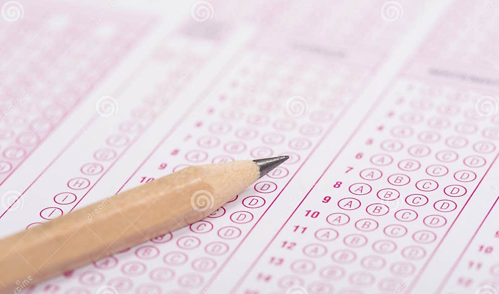 Pencil on the Multiple Choice Answer Form Stock Image - Image of pencil ...