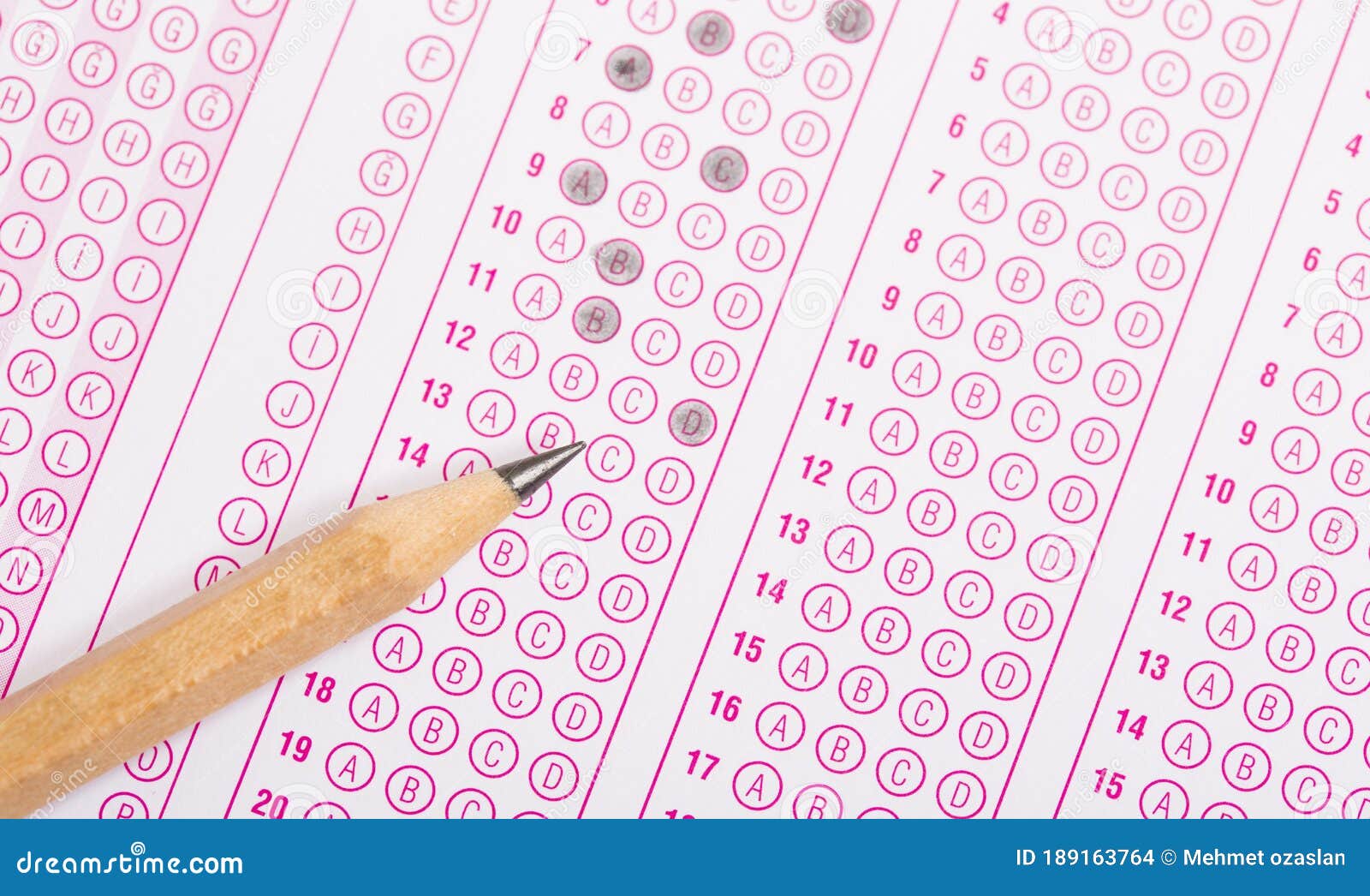 Pencil on the Multiple Choice Test Form Stock Photo - Image of score ...