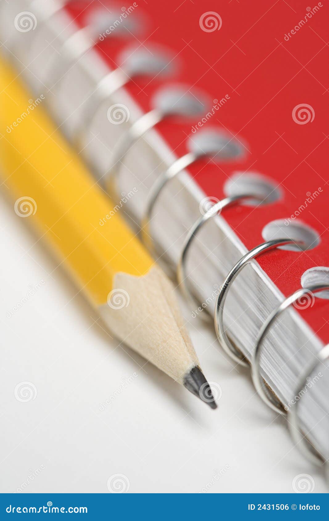 Pencil and notebook. stock photo. Image of colour, school - 2431506