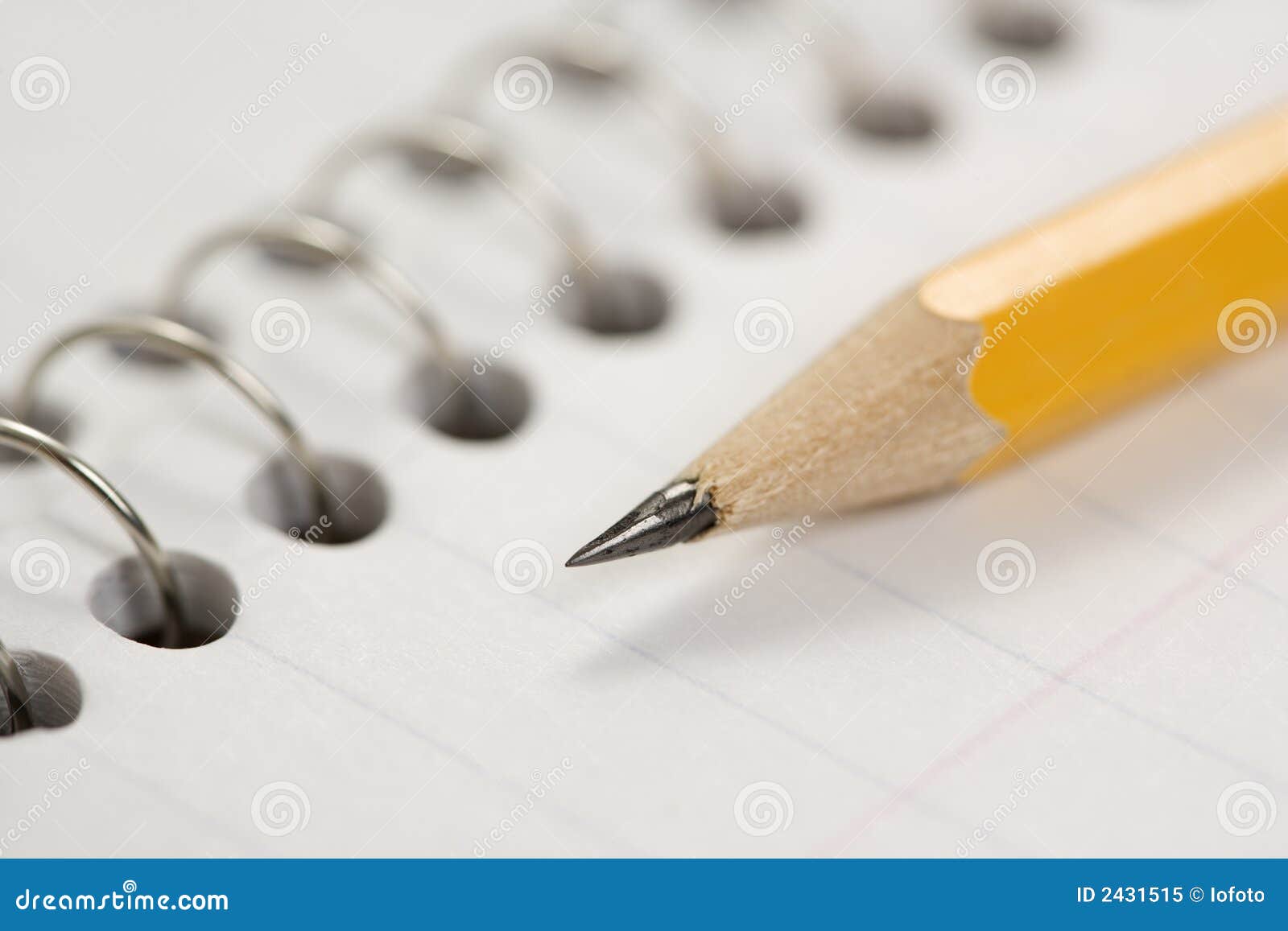 Pencil on notebook. stock image. Image of indoors, point - 2431515