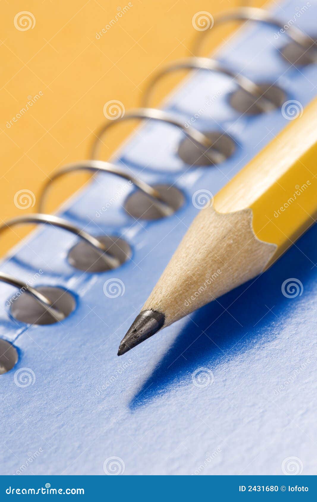 Pencil and notebook. stock photo. Image of pencil, colour - 2431680
