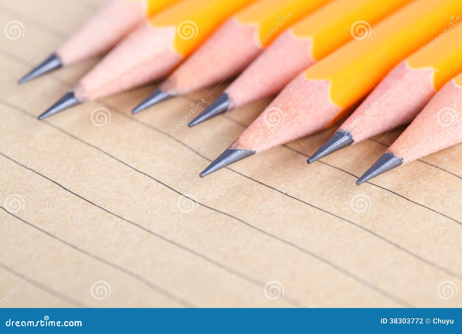 Pencil and notebook stock photo. Image of kraft, closeup - 38303772