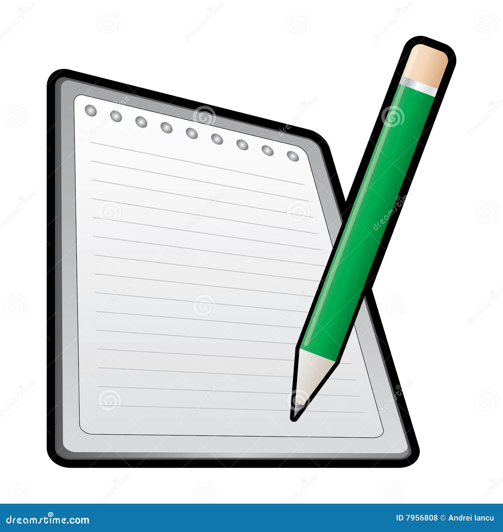 Pencil and notebook icon stock vector. Illustration of lead - 7956808