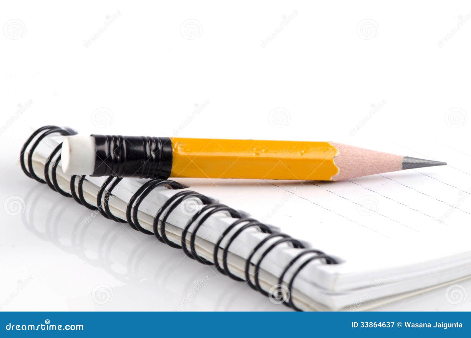 A pencil and notebook stock image. Image of work, journals - 33864637