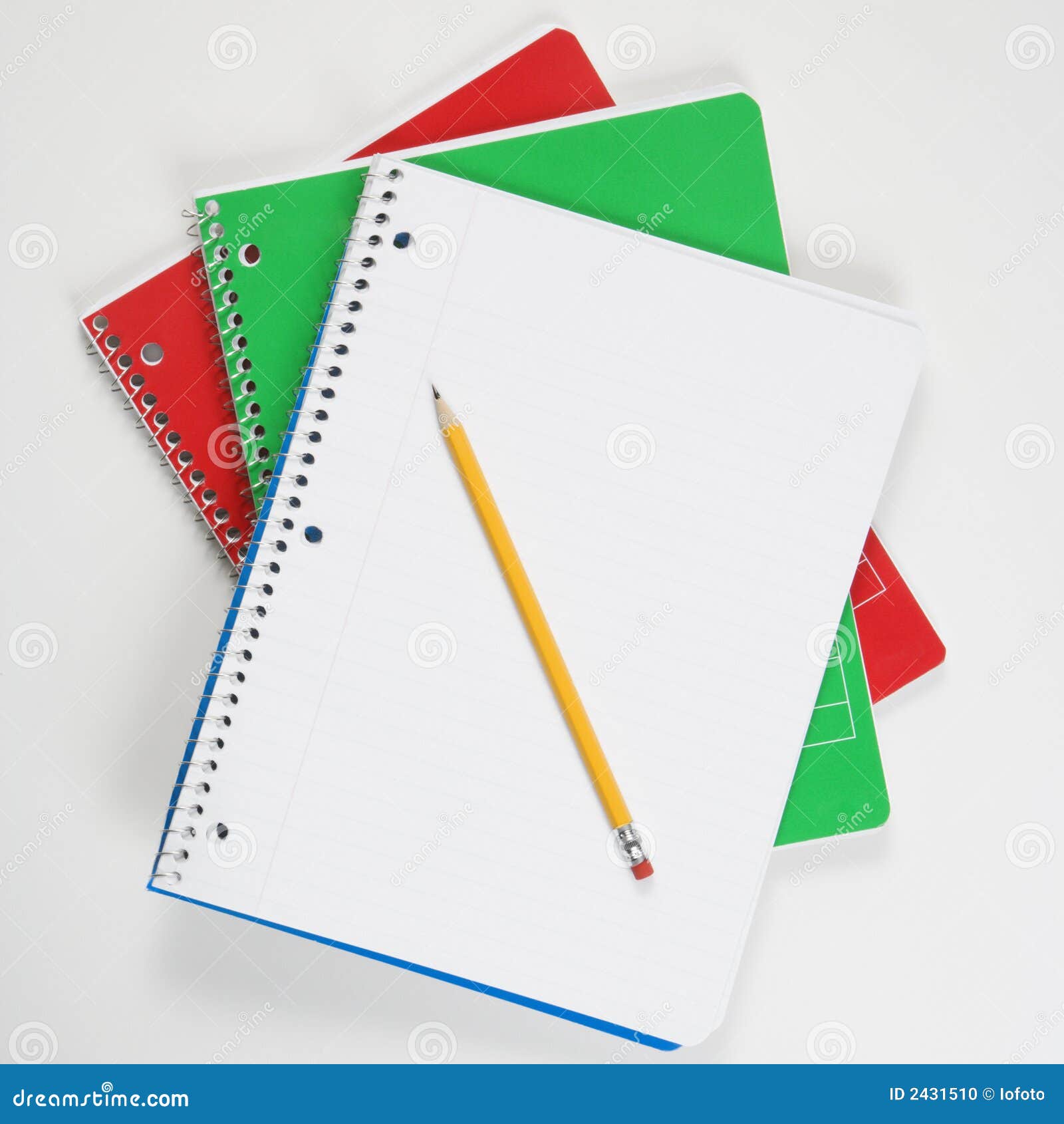 Pencil on notebooks. stock photo. Image of square, colour - 2431510