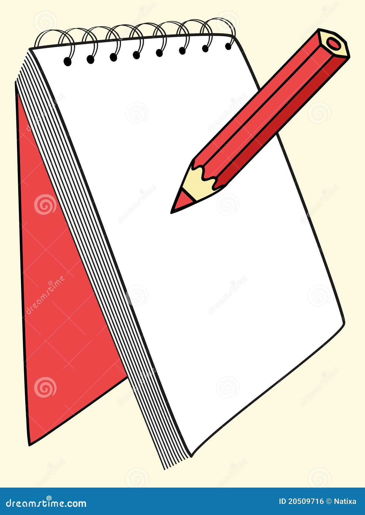 Pencil and notepad stock vector. Illustration of clause - 20509716