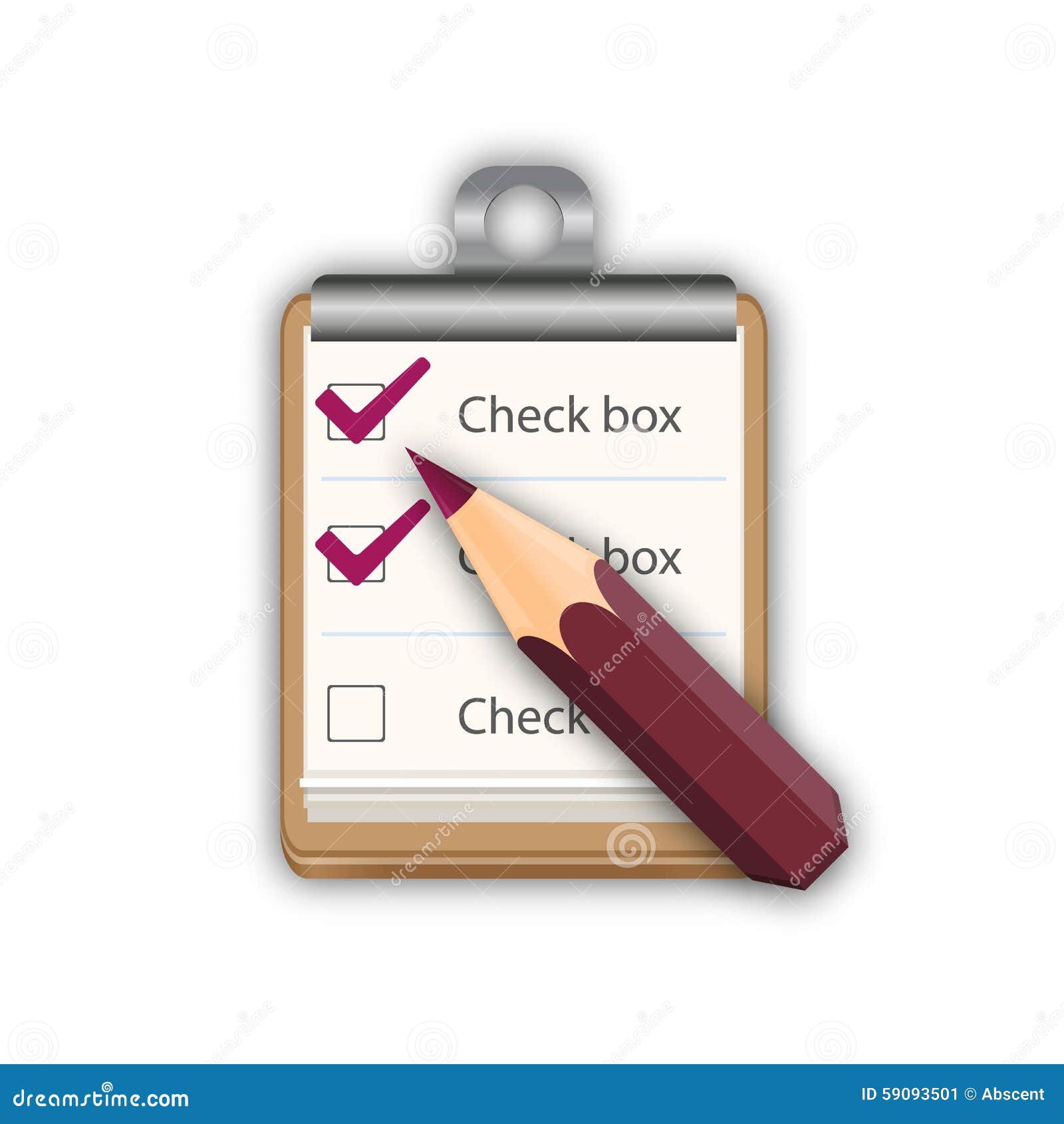 Pencil Notepad with Check Boxes Stock Vector - Illustration of form ...