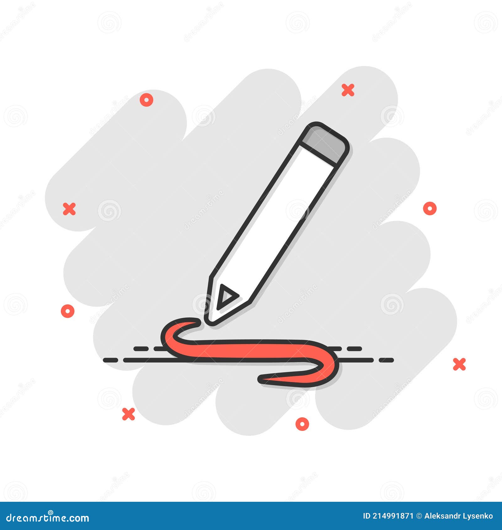Pencil Notepad Icon in Comic Style. Document Write Vector Cartoon ...