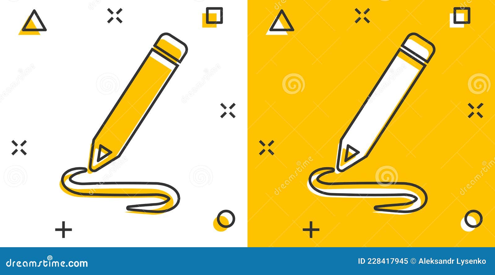 Pencil Notepad Icon in Comic Style. Document Write Vector Cartoon ...