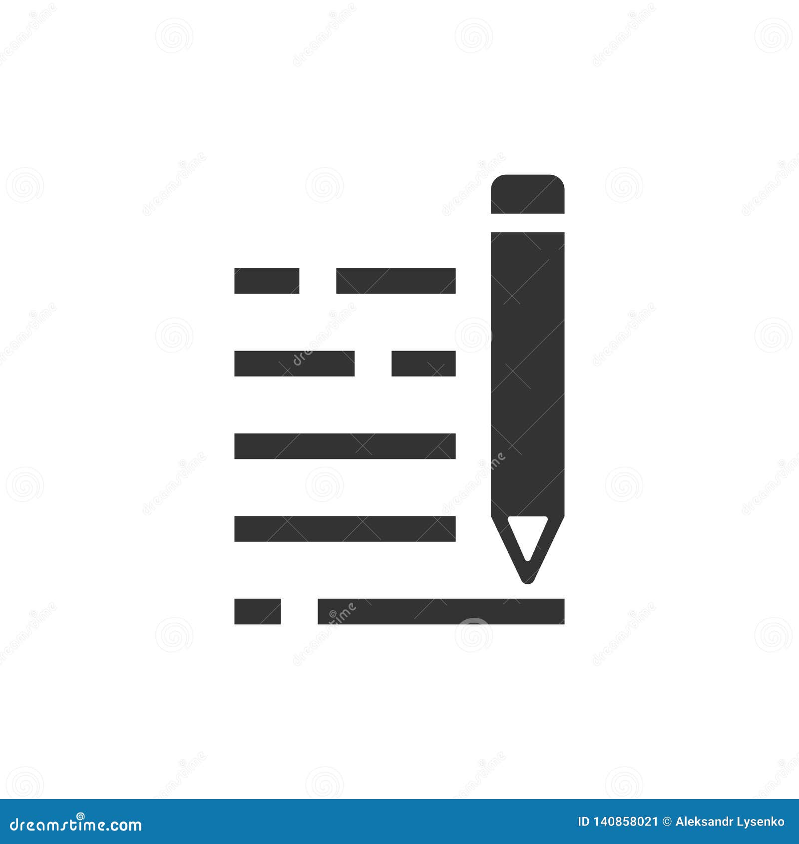 Pencil Notepad Icon In Comic Style. Document Write Vector Cartoon ...