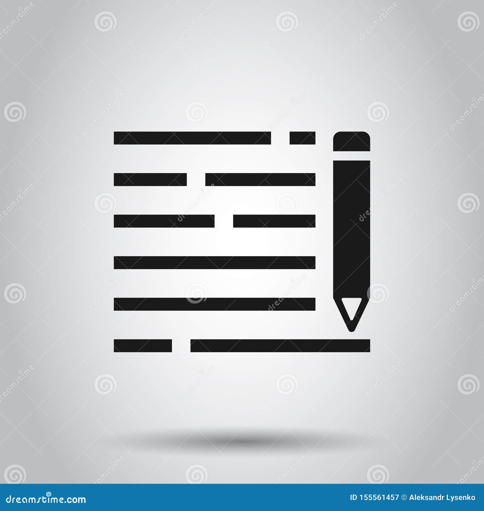 Pencil Notepad Icon In Comic Style. Document Write Vector Cartoon ...