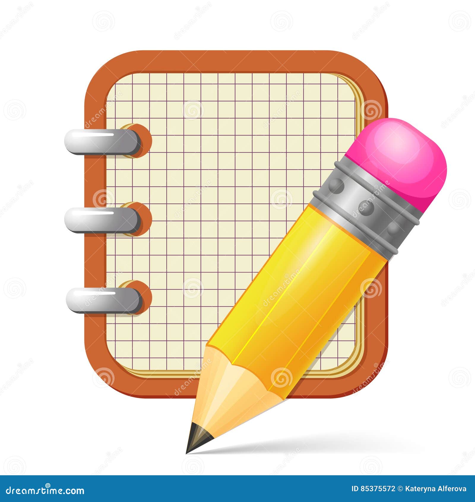 Pencil Notepad Icon In Comic Style. Document Write Vector Cartoon ...