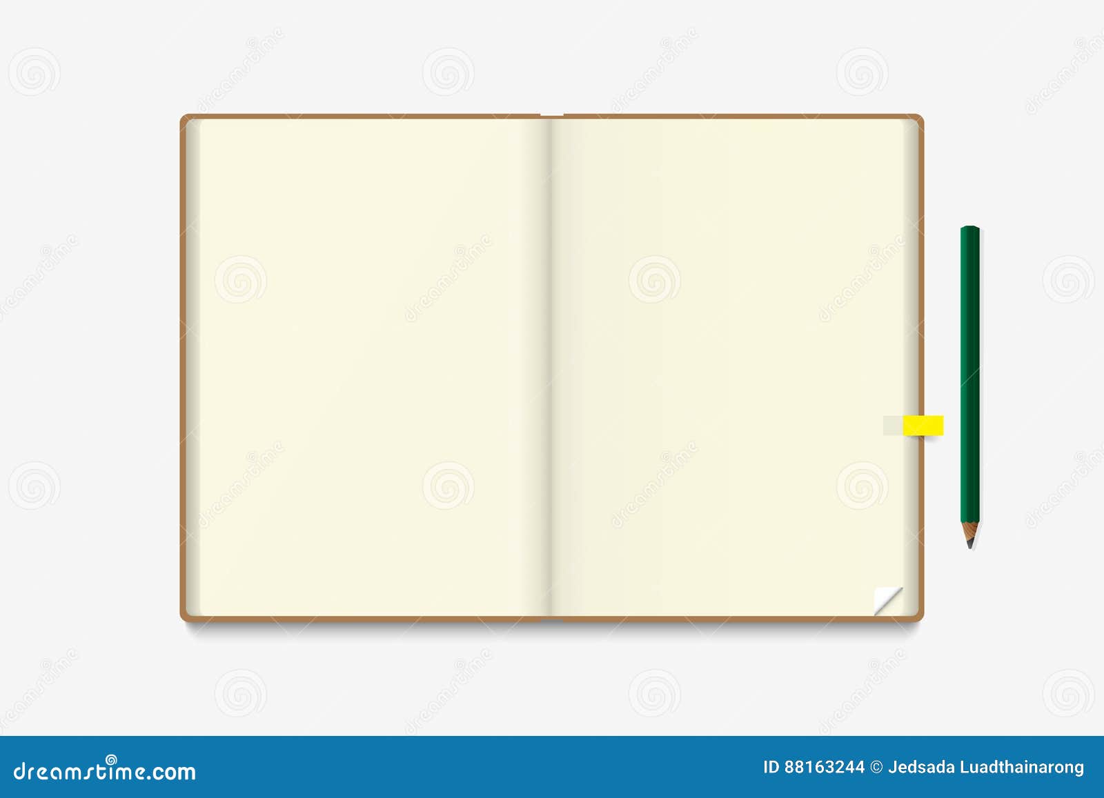 Pencil and Open Blank Notebook Stock Vector - Illustration of document ...