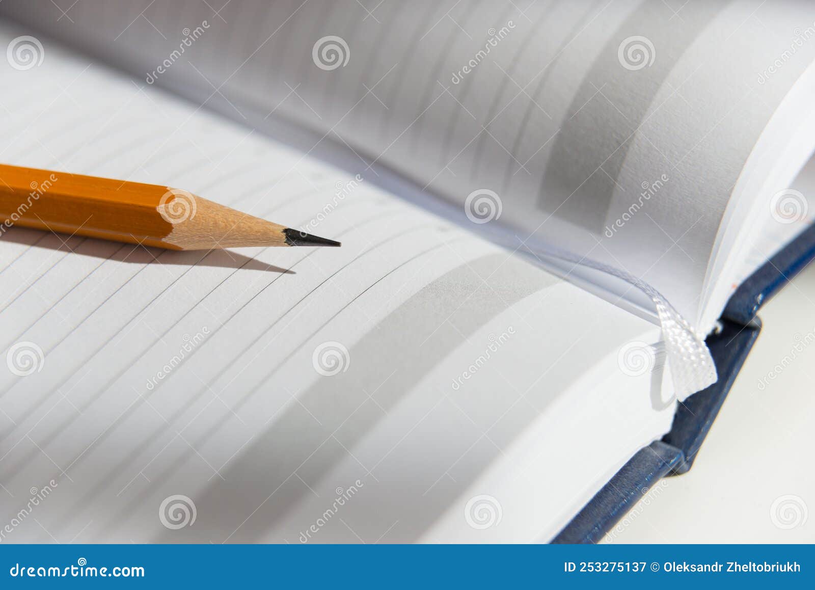 The Pencil is on the Open Diary Stock Image - Image of note, pencil ...