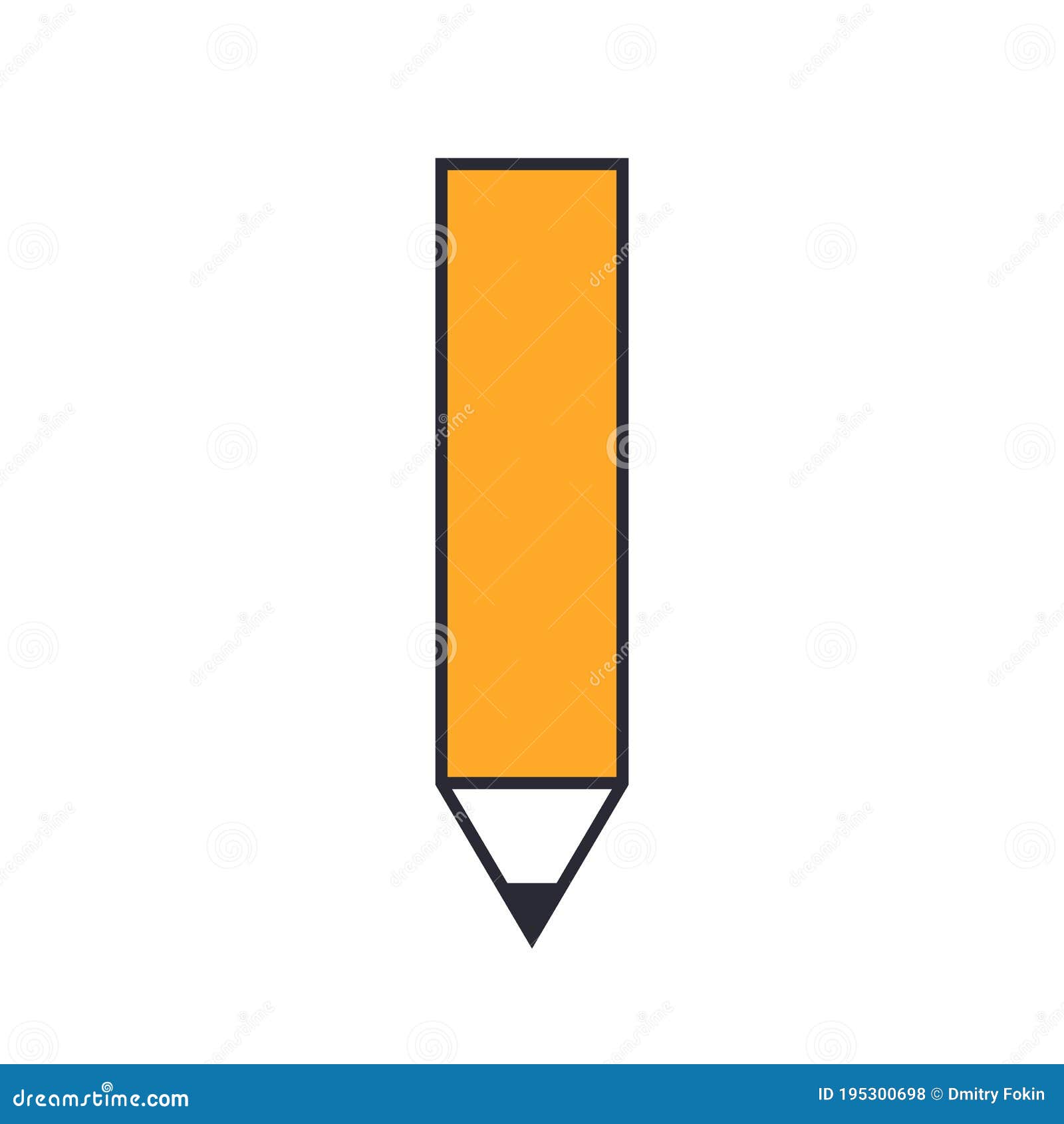 Pencil Outline Color Icon, Flat Design Style, Vector Illustration Stock ...