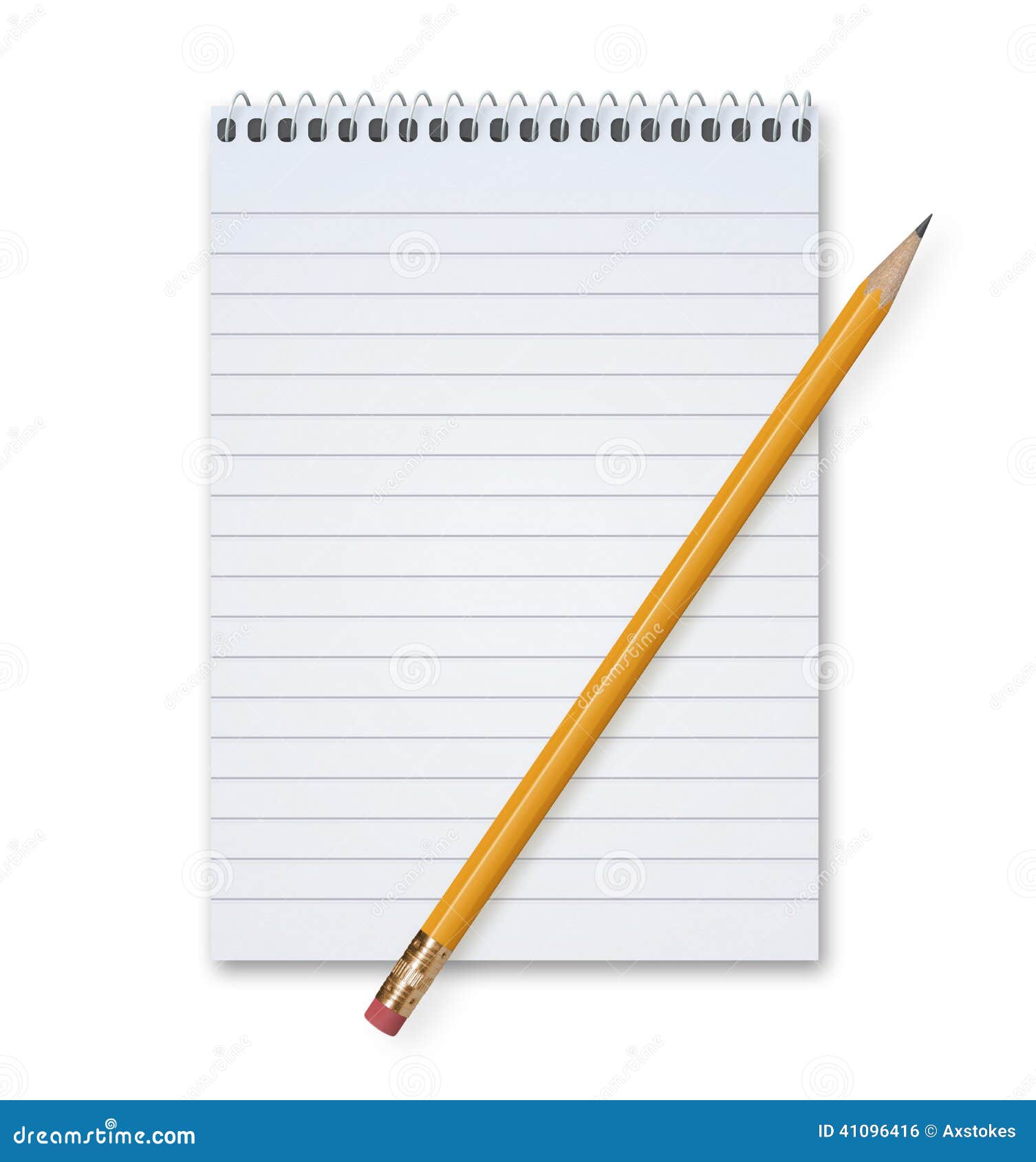 Pencil and Pad stock illustration. Illustration of space - 41096416