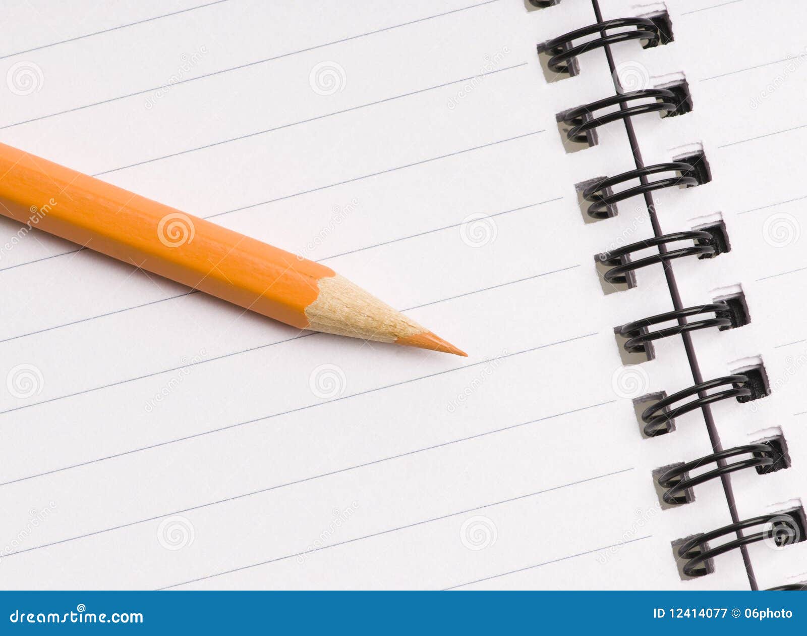 Pencil & Paper stock image. Image of focus, orange - 12414077