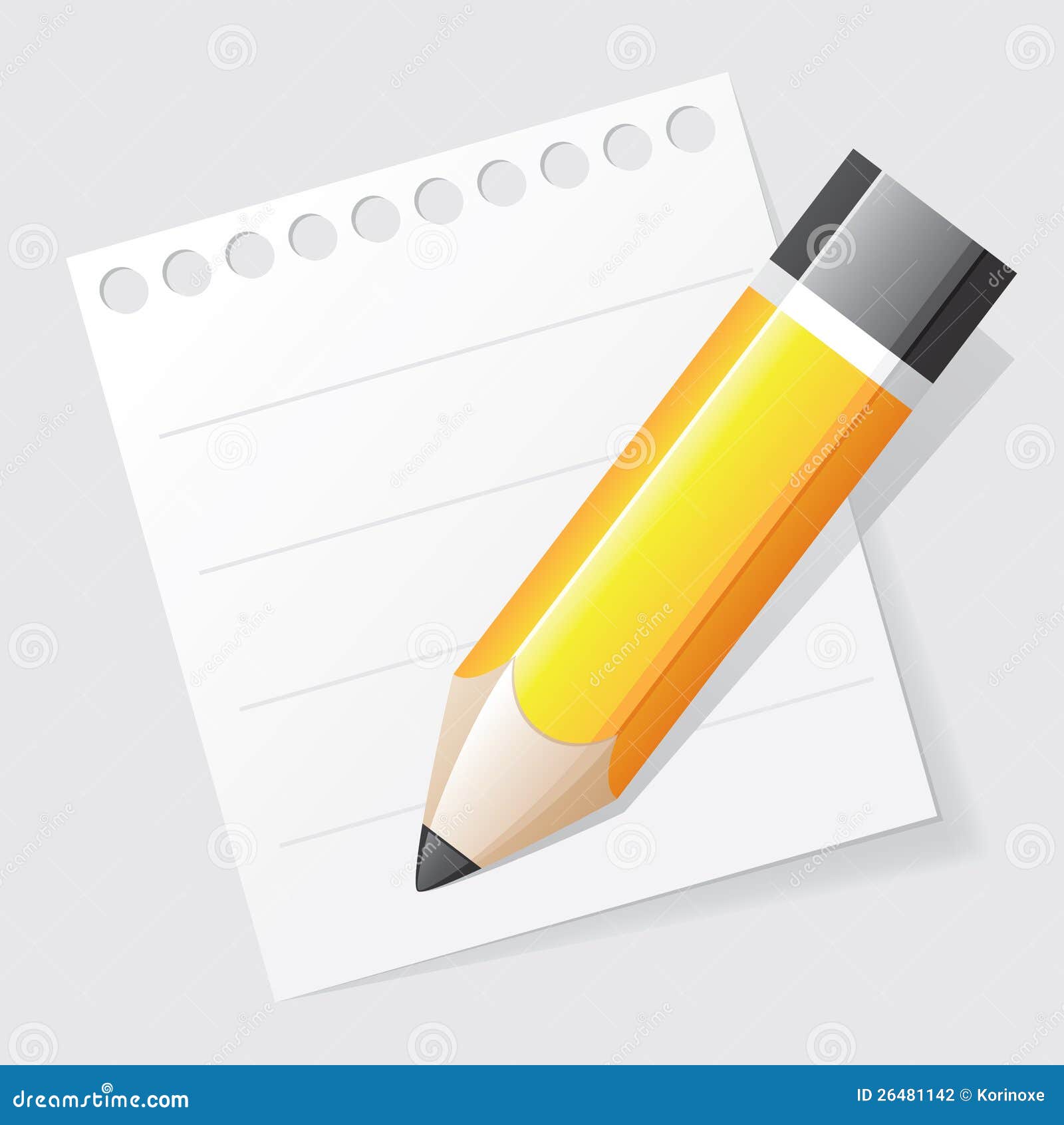 Pencil And Paper Cartoon Vector | CartoonDealer.com #4029427
