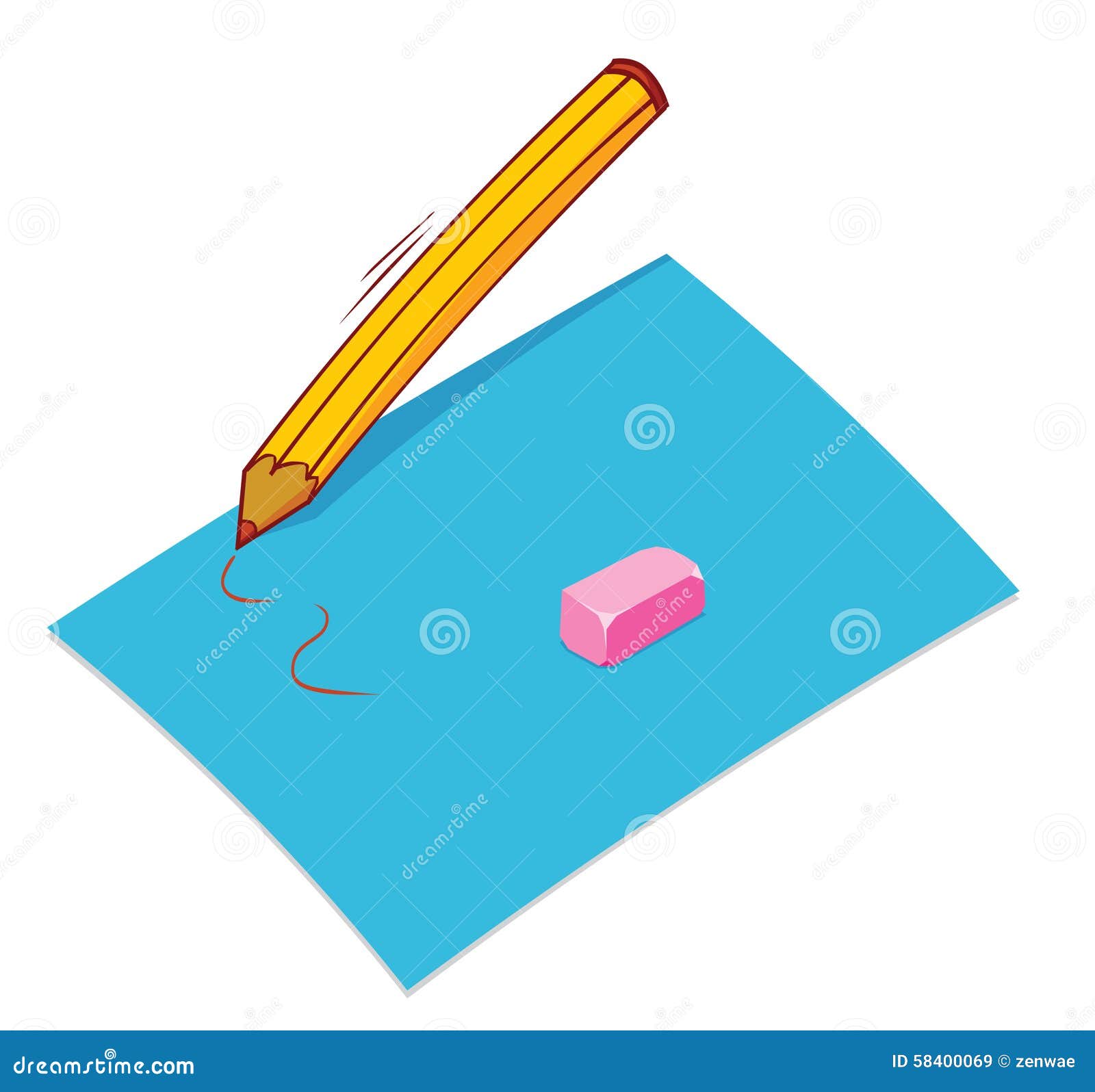 Pencil paper eraser stock vector. Illustration of vector - 58400069