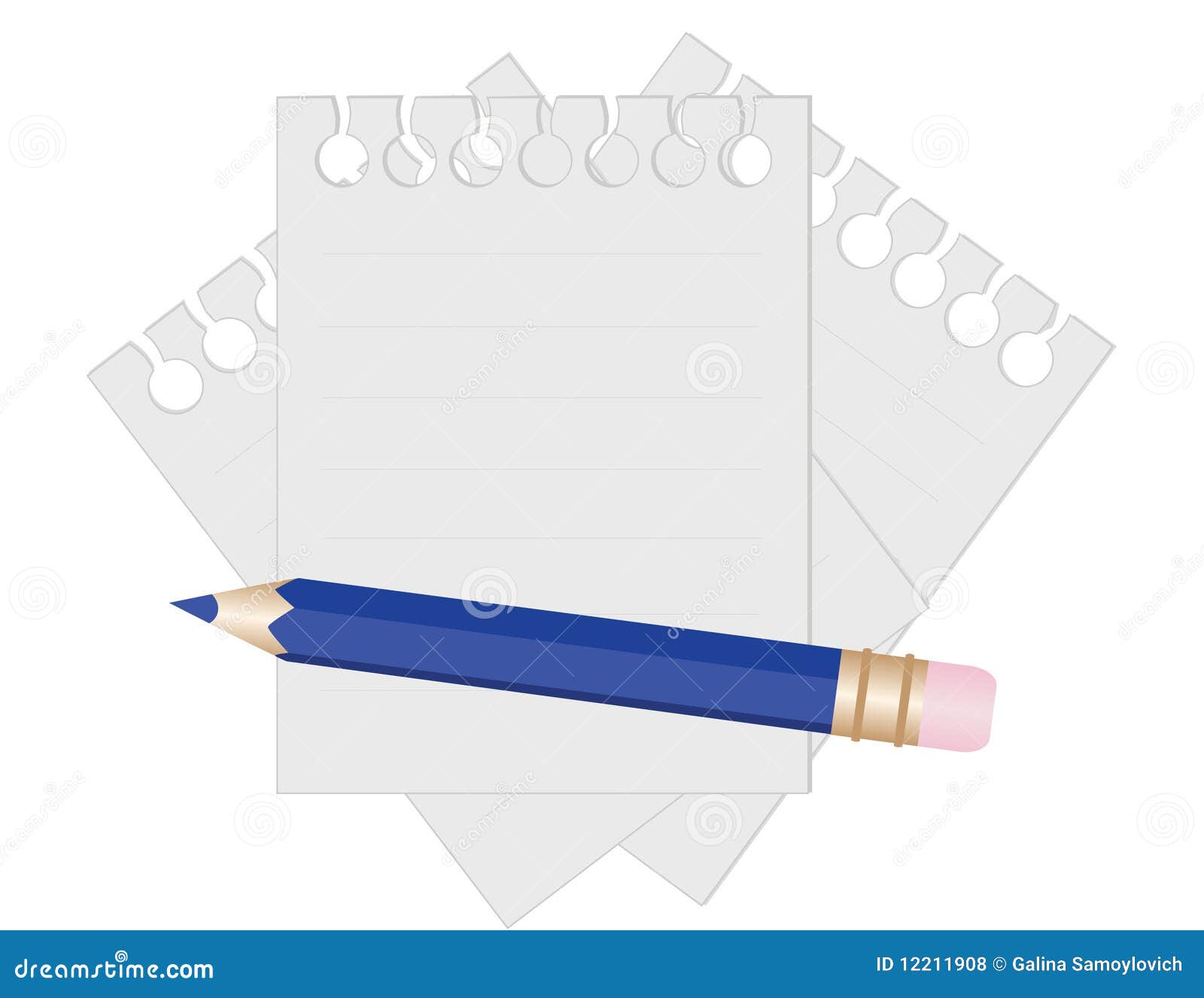 Pencil and Paper for Notes. Stock Vector - Illustration of message ...