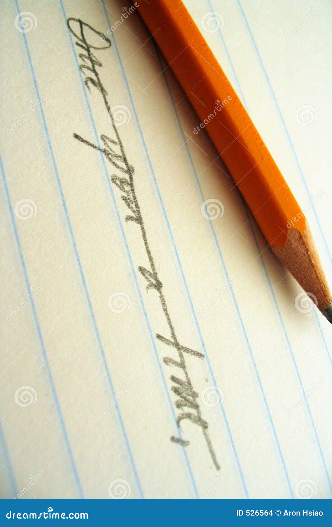 Pencil, Paper, and Opening Line Stock Photo - Image of arts, english ...