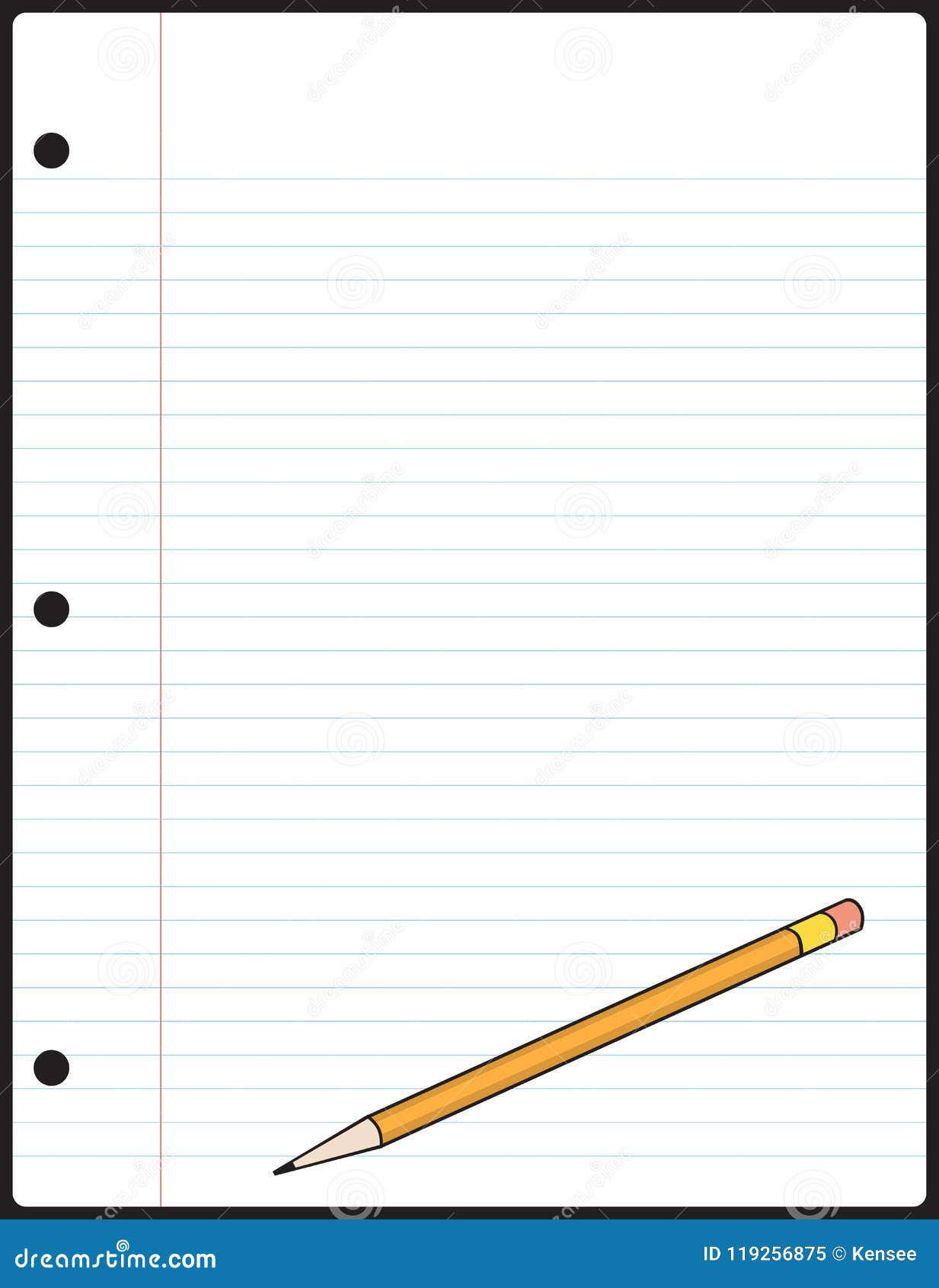 Pencil and Paper stock vector. Illustration of graphite - 119256875