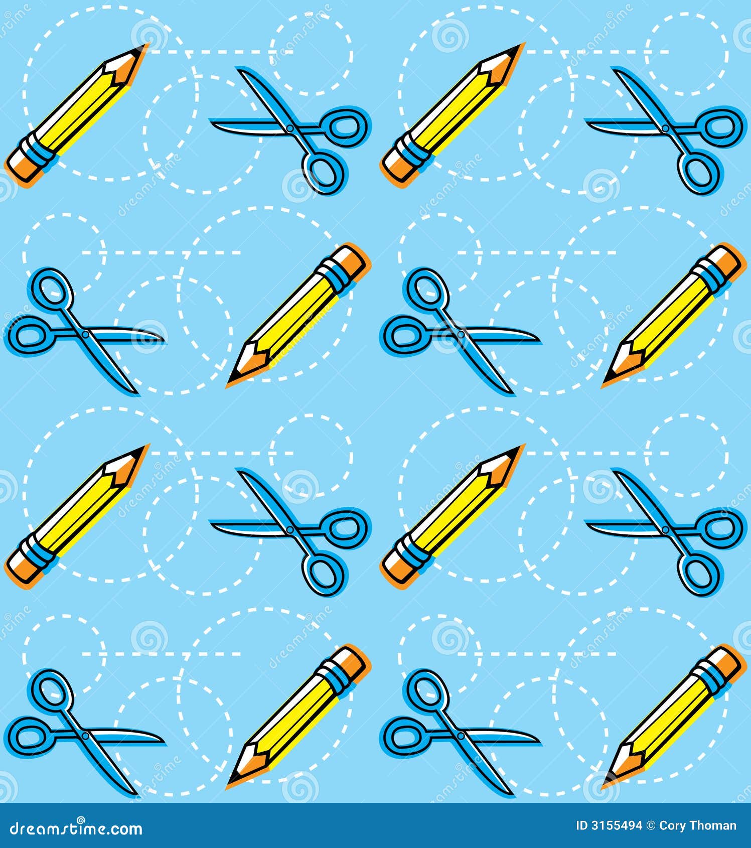 Pencil Pattern stock vector. Illustration of cartoon, repeating - 3155494