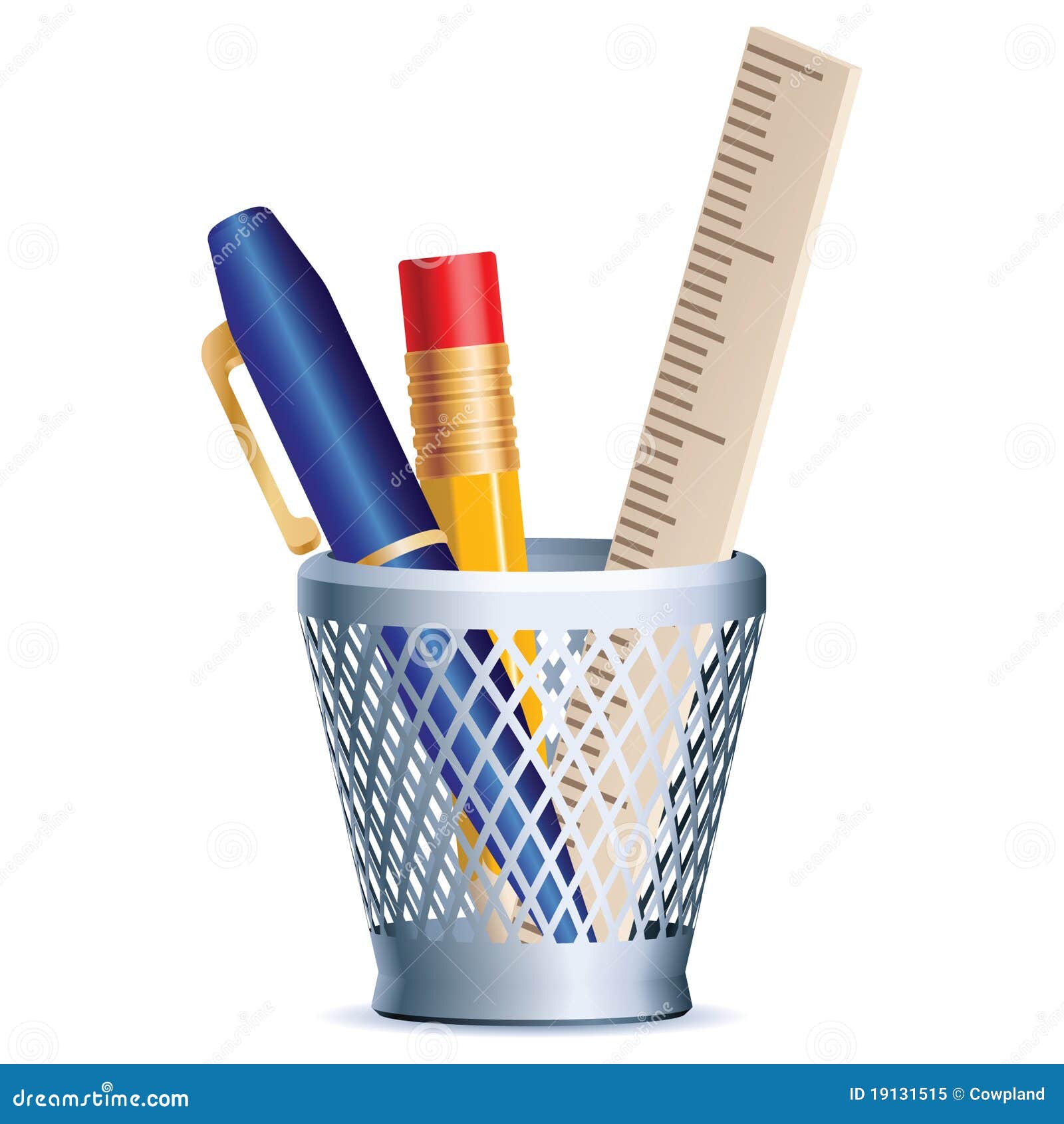 Pencil, Pen, Ruler Cartoon Vector | CartoonDealer.com #19131515