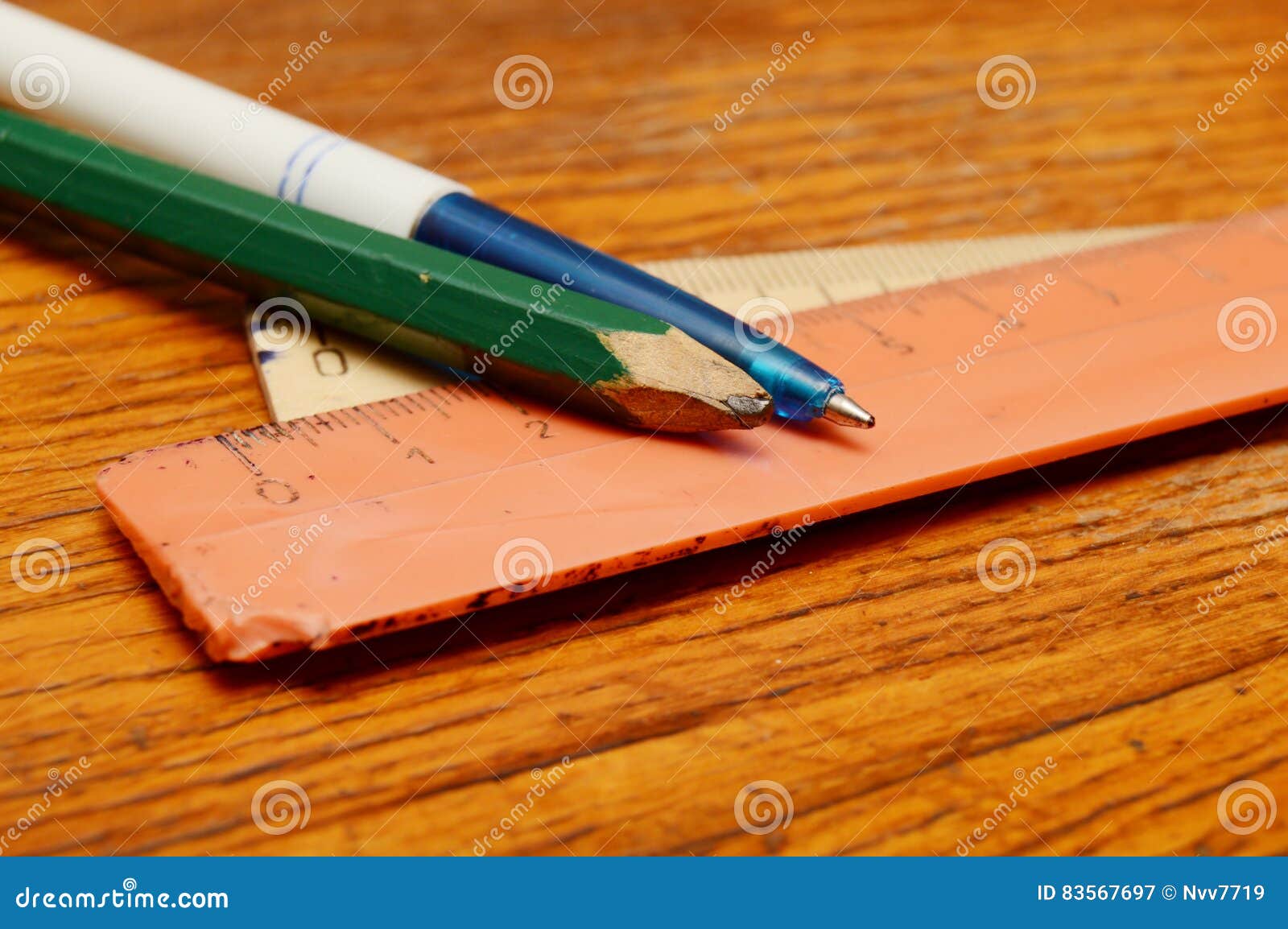 Pencil, pen and rulers stock image. Image of rulers, write - 83567697