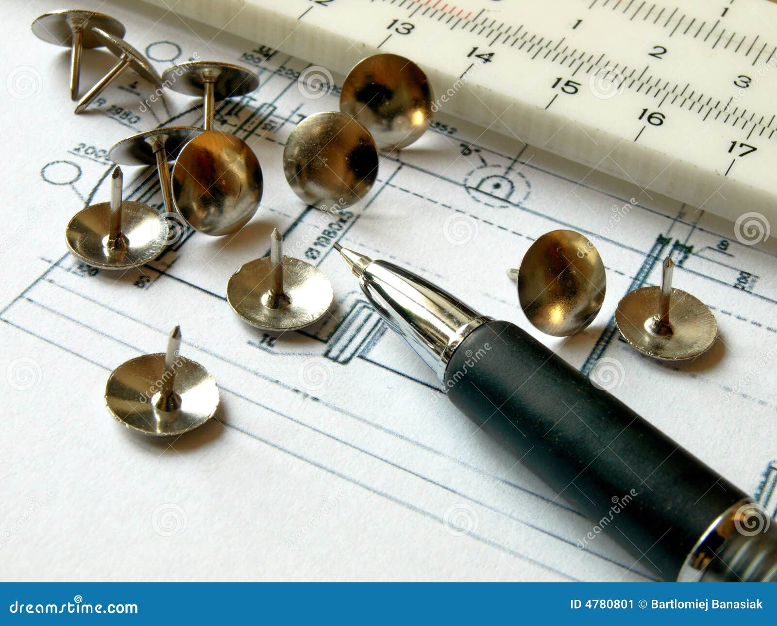 Pencil and pins stock image. Image of department, crayon - 4780801