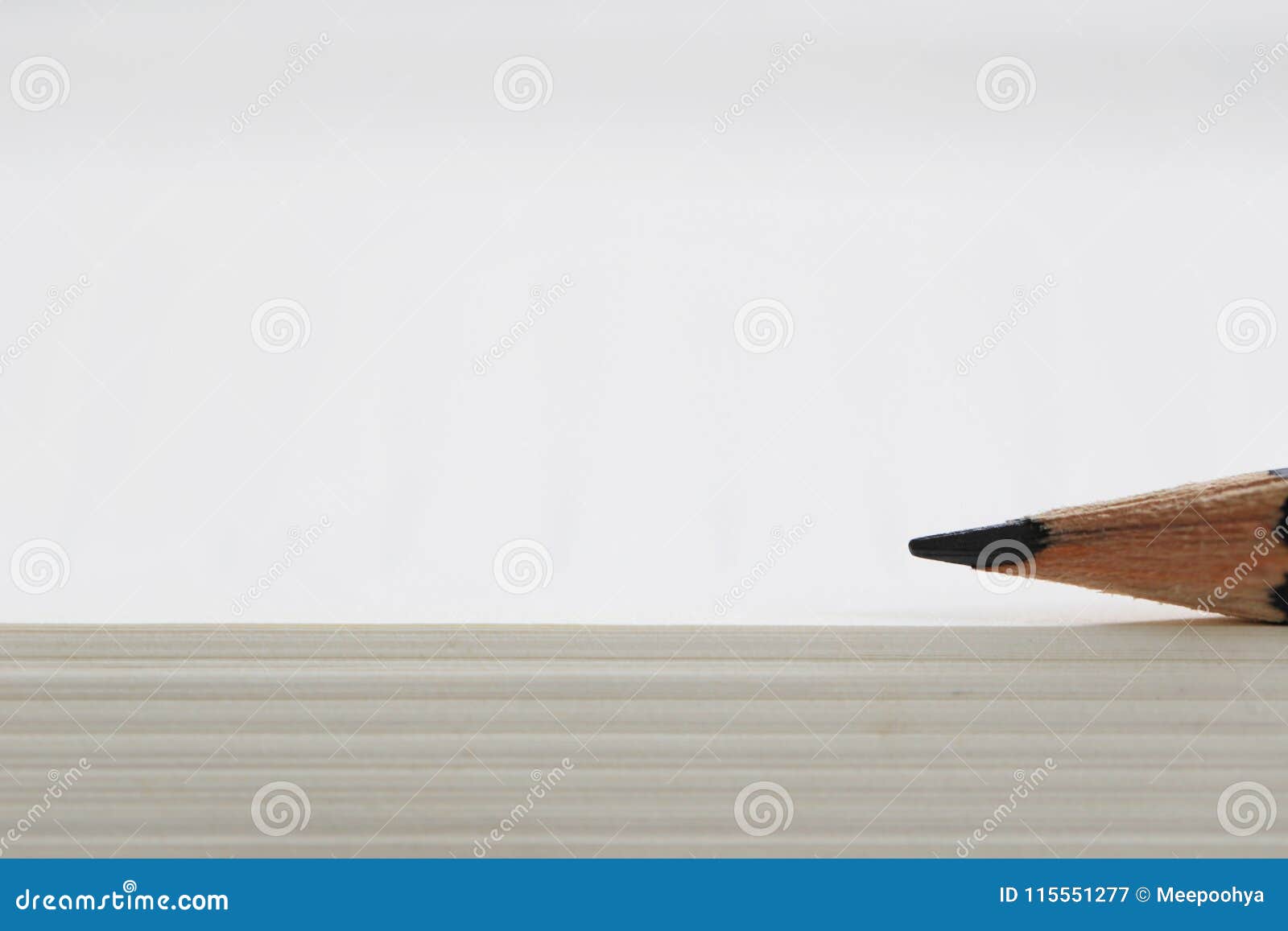 The Pencil Point To the Empty Area of Note Paper. Stock Image - Image ...