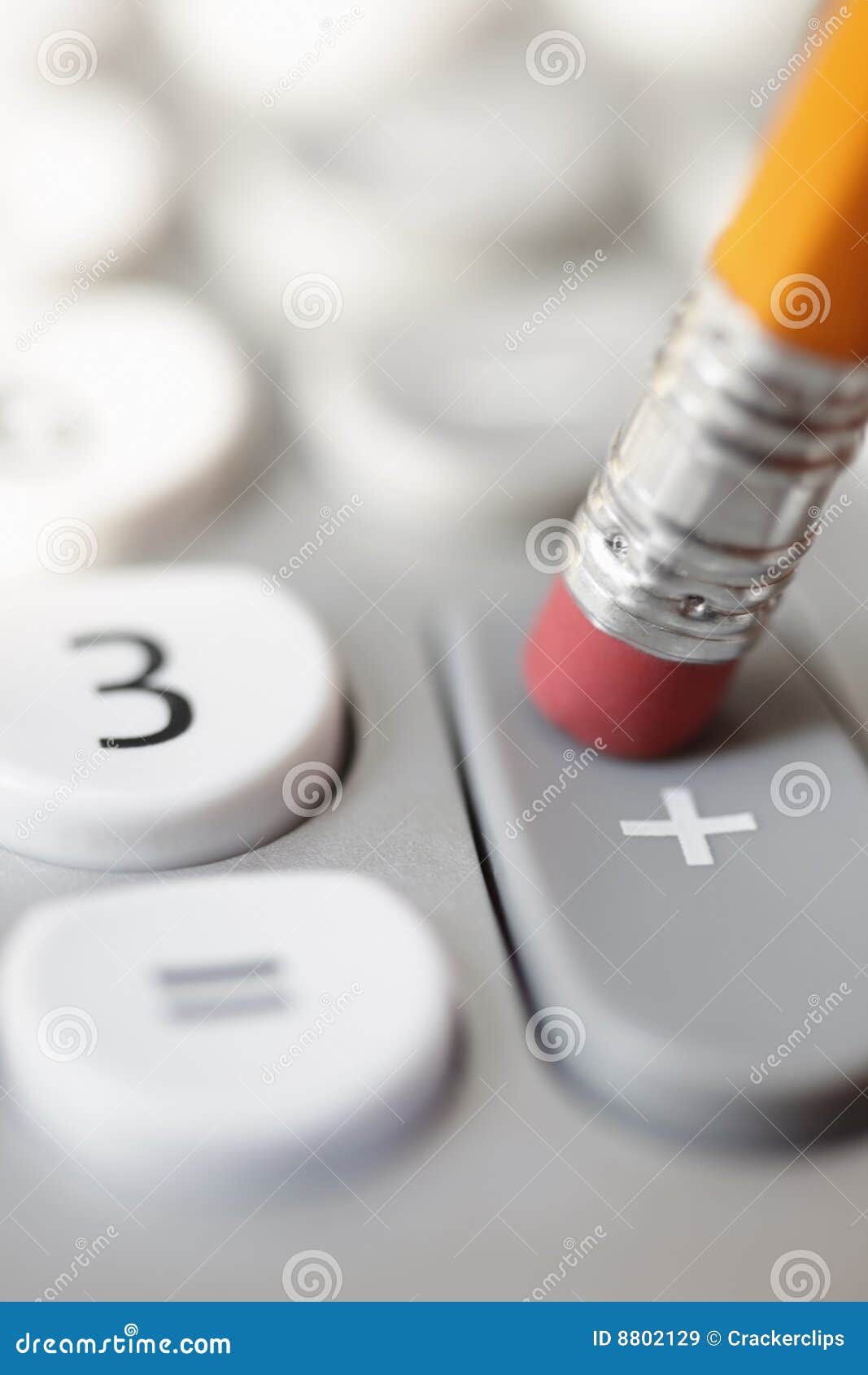 Pencil Pushing Addition Button on Calculator Stock Image - Image of ...