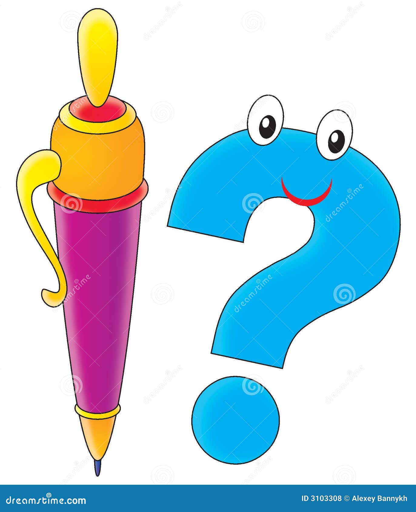 Pencil and question mark stock illustration. Illustration of kiddish ...