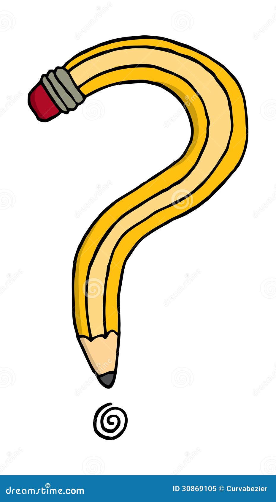 Pencil question mark stock illustration. Illustration of marker - 30869105