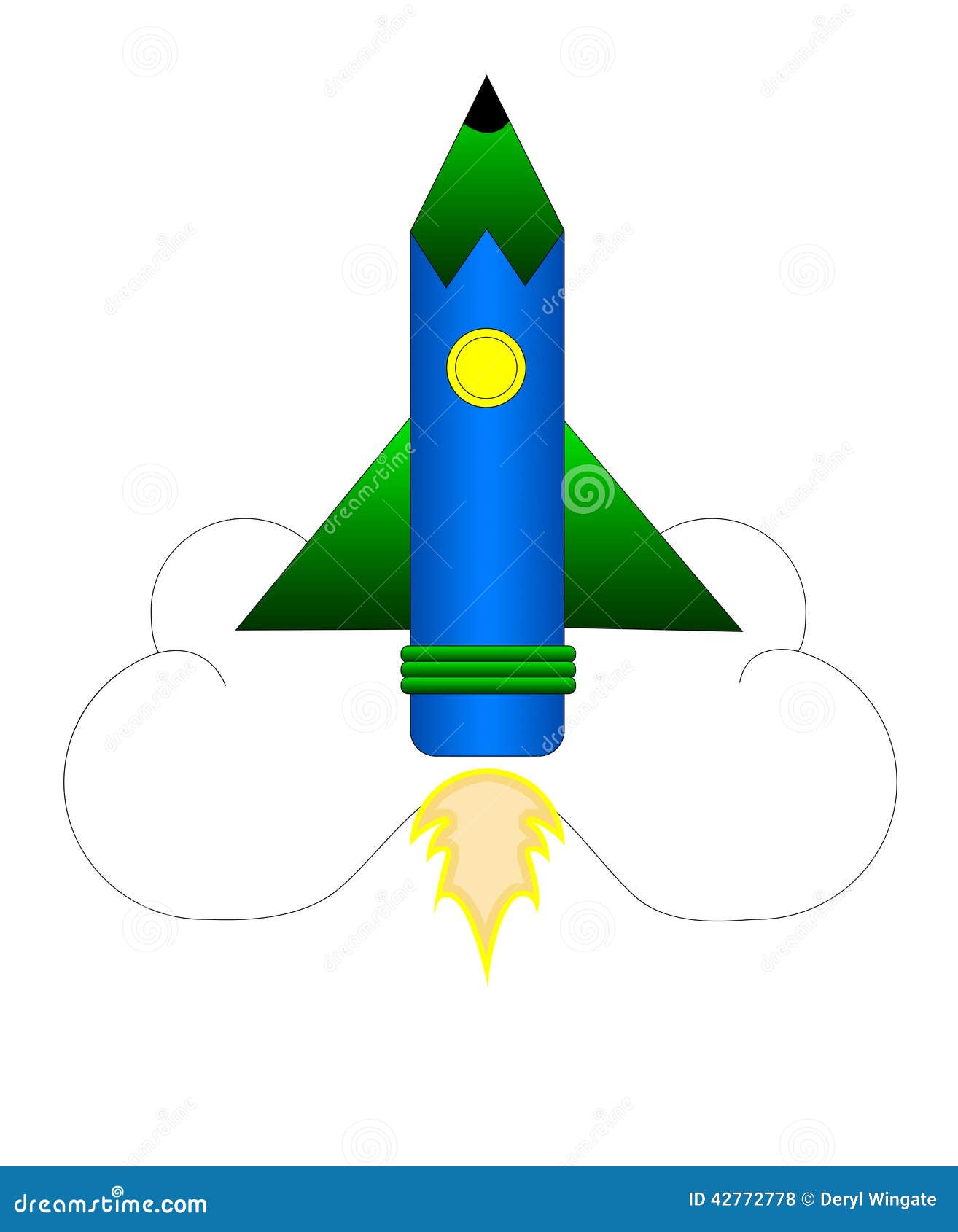 The Pencil Rocket stock illustration. Illustration of astronautmissile ...