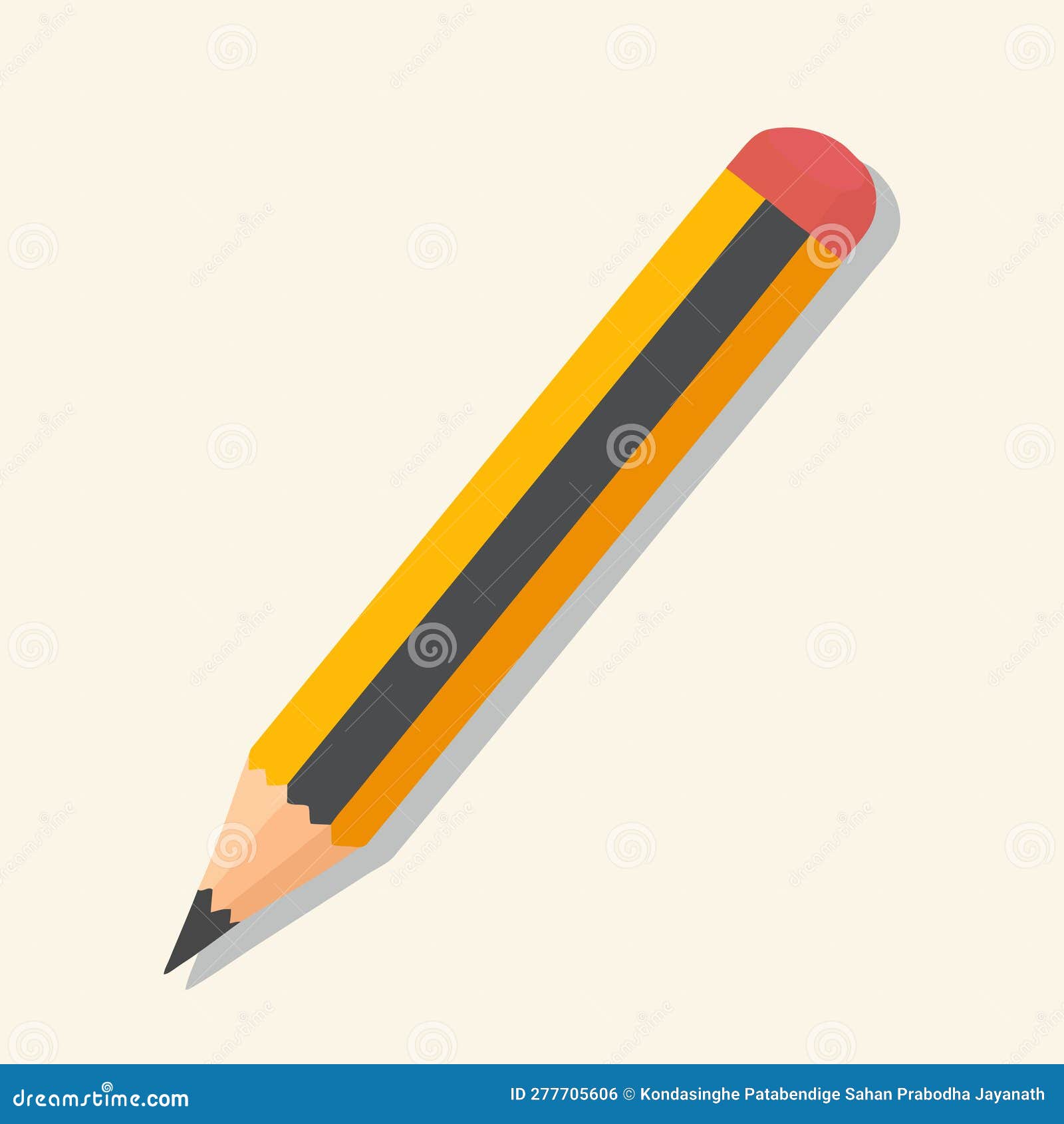 Pencil with Rubber Eraser Icon. Pencil Flat Icon Stock Vector ...