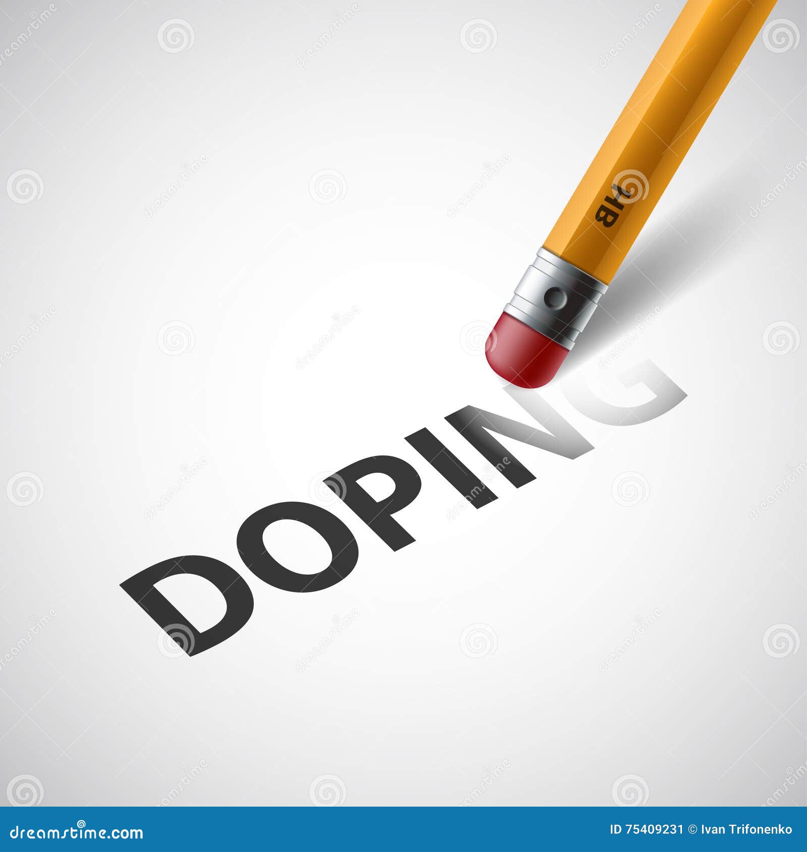 Pencil with a Rubber Erases the Word Doping. Stock Illust Stock Vector ...