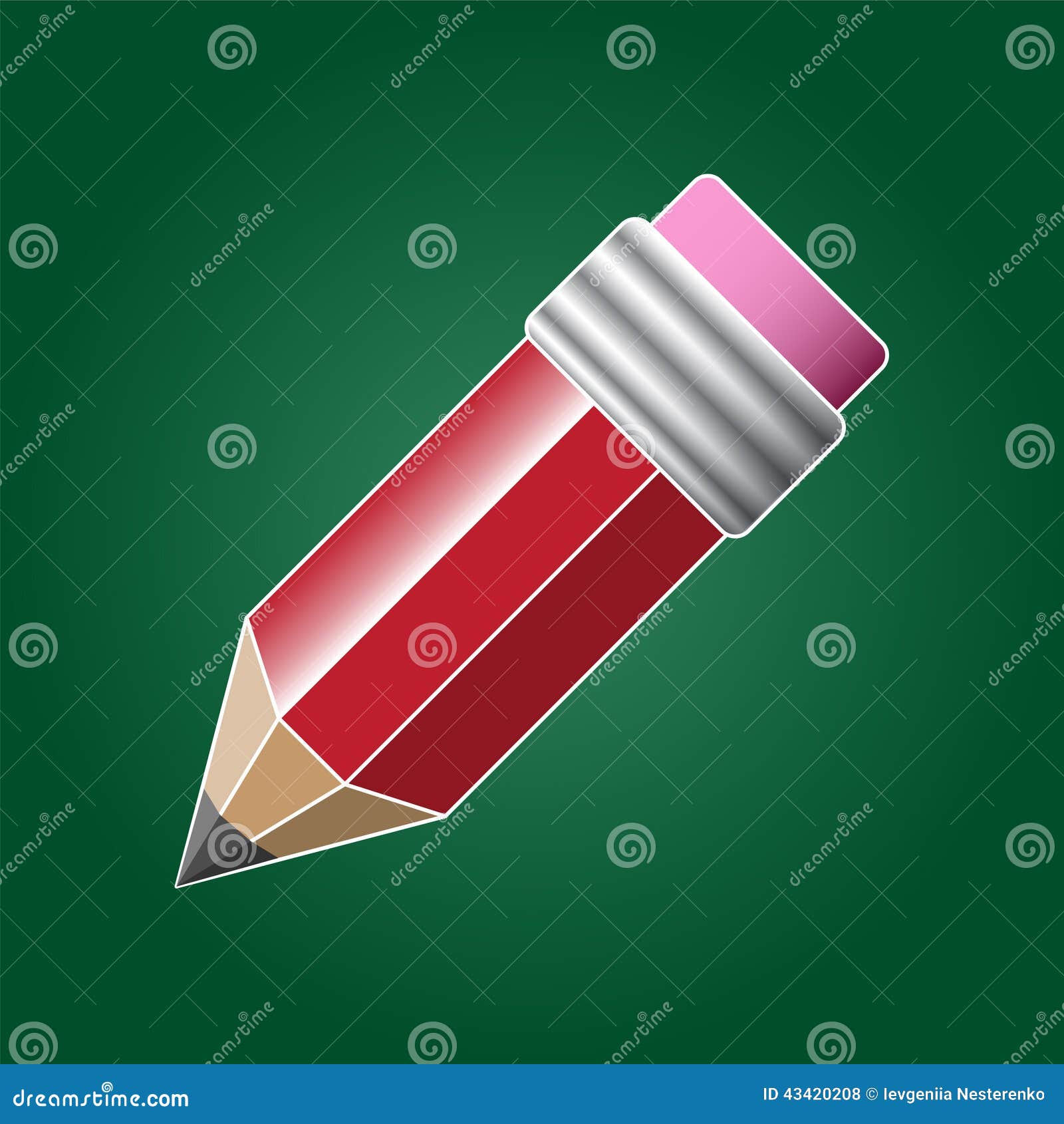 A pencil with rubber stock vector. Illustration of abstract - 43420208